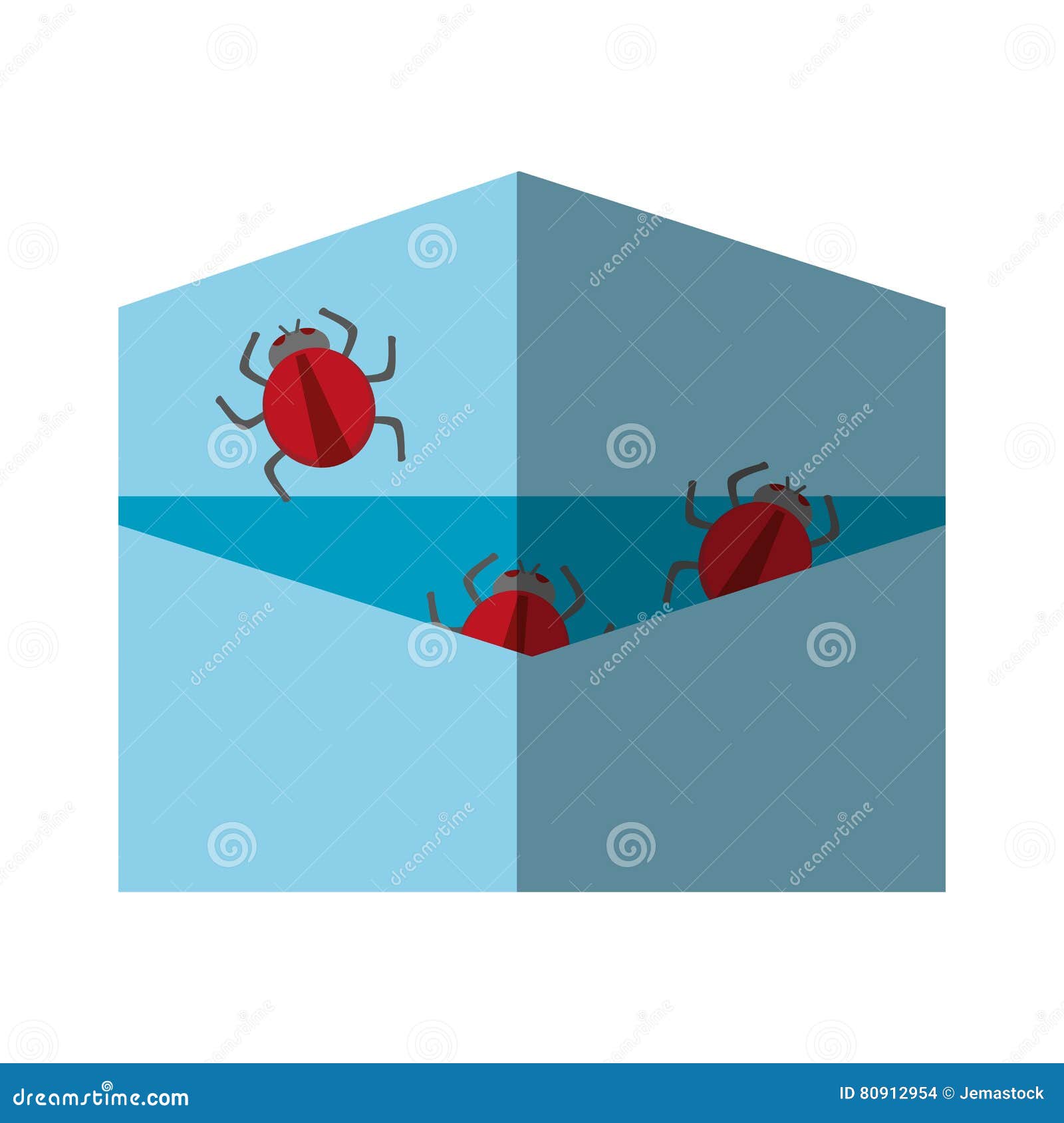 Isolated Bug and Envelope Design Stock Vector - Illustration of malware ...
