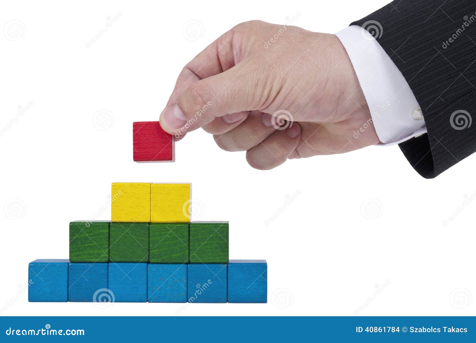 Isolated Building Blocks with Hand Stock Photo - Image of group ...