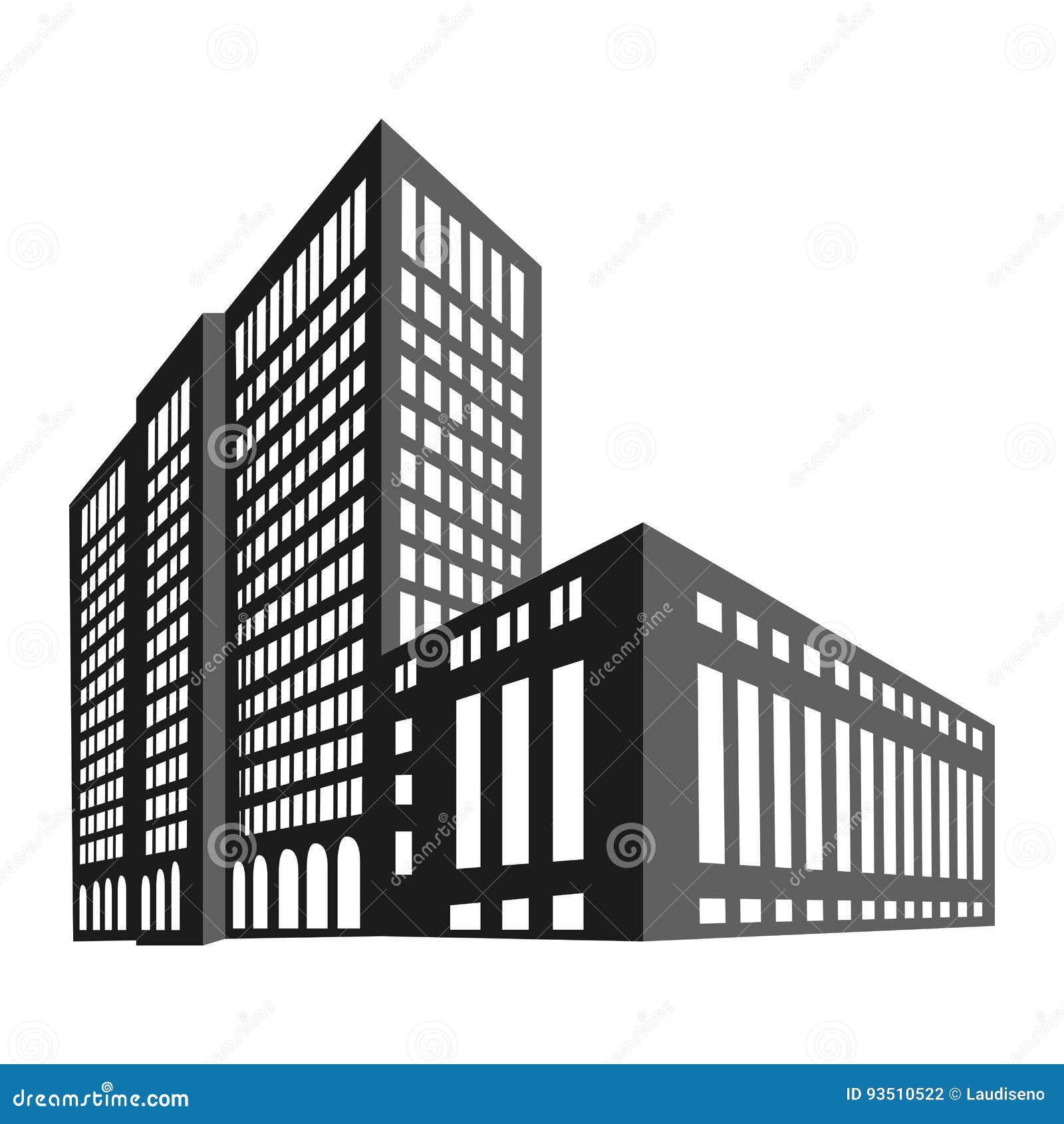 Isolated Building Silhouette Stock Vector - Illustration of icon, high ...