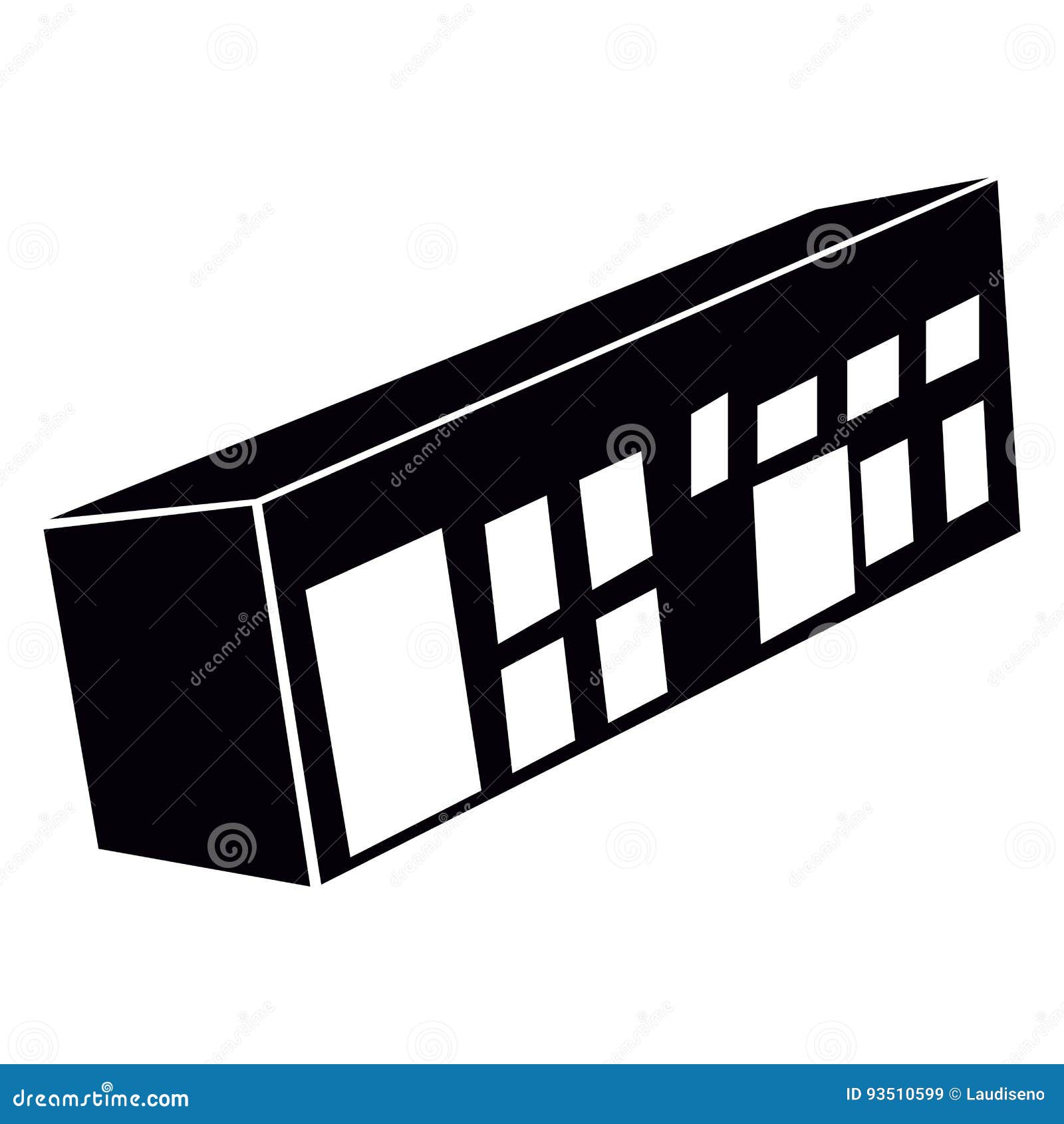 Isolated Building Silhouette Stock Vector - Illustration of hotel ...