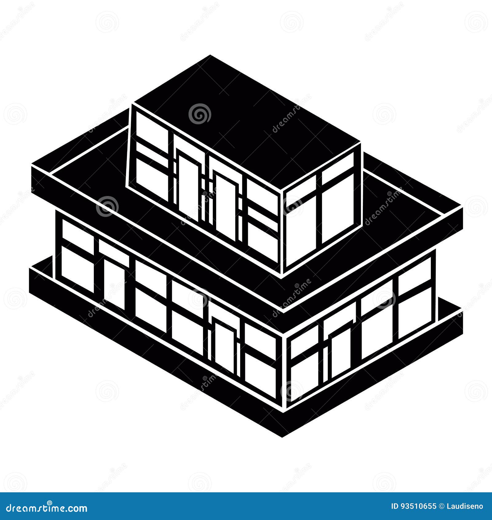 Isolated Building Silhouette Stock Vector - Illustration of black ...