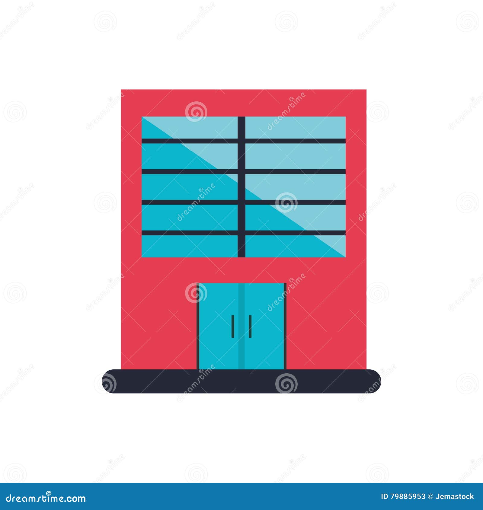 Isolated Building with Windows Design Stock Illustration - Illustration ...