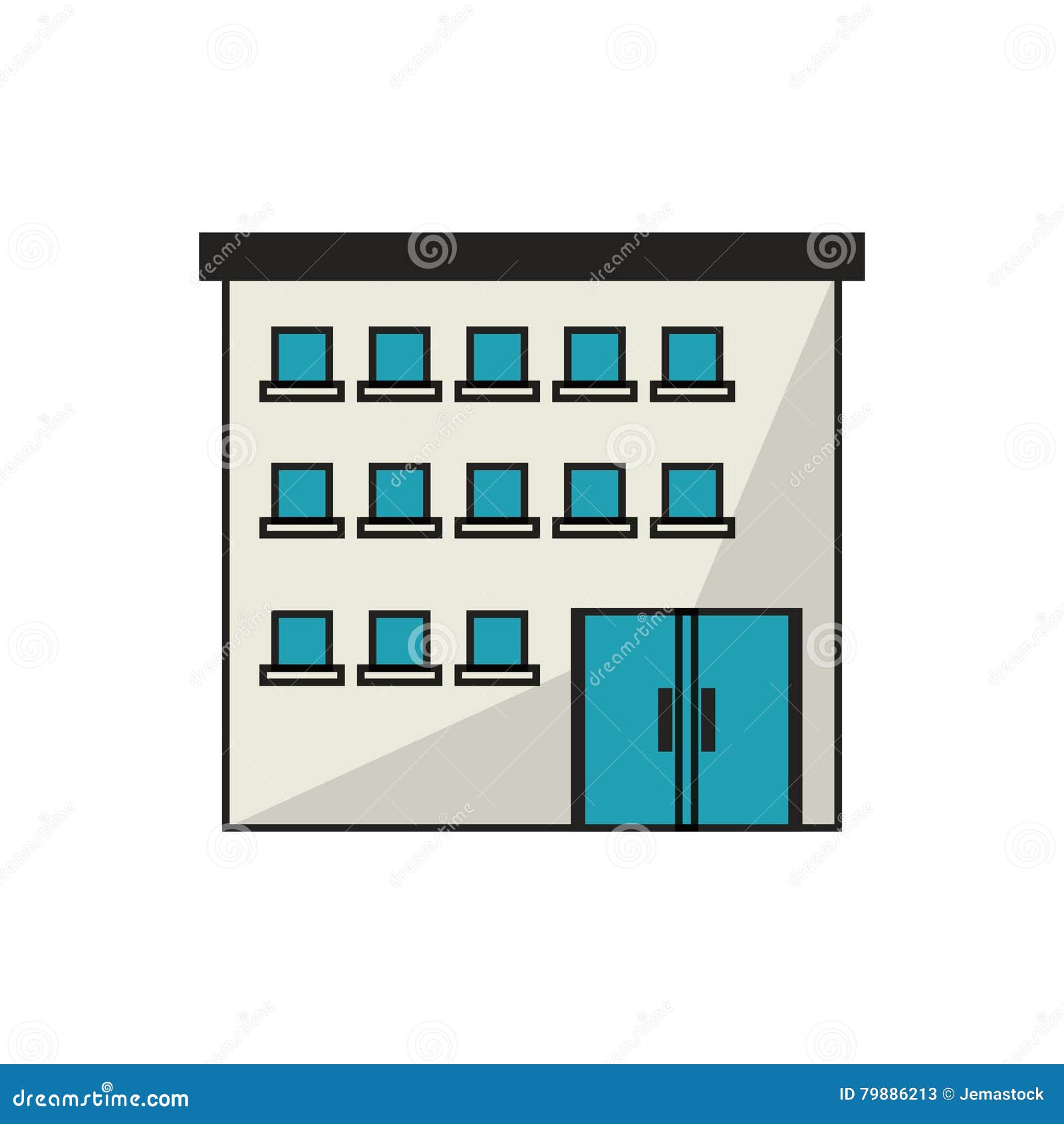 Isolated Building with Windows Design Stock Illustration - Illustration ...