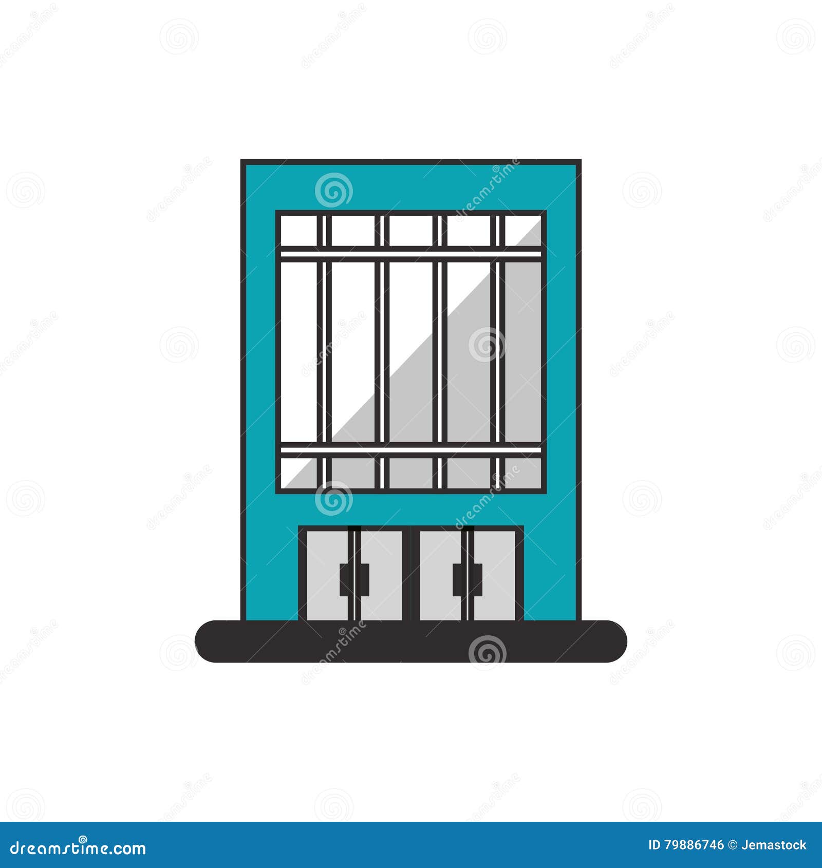 Isolated Building with Windows Design Stock Illustration - Illustration ...