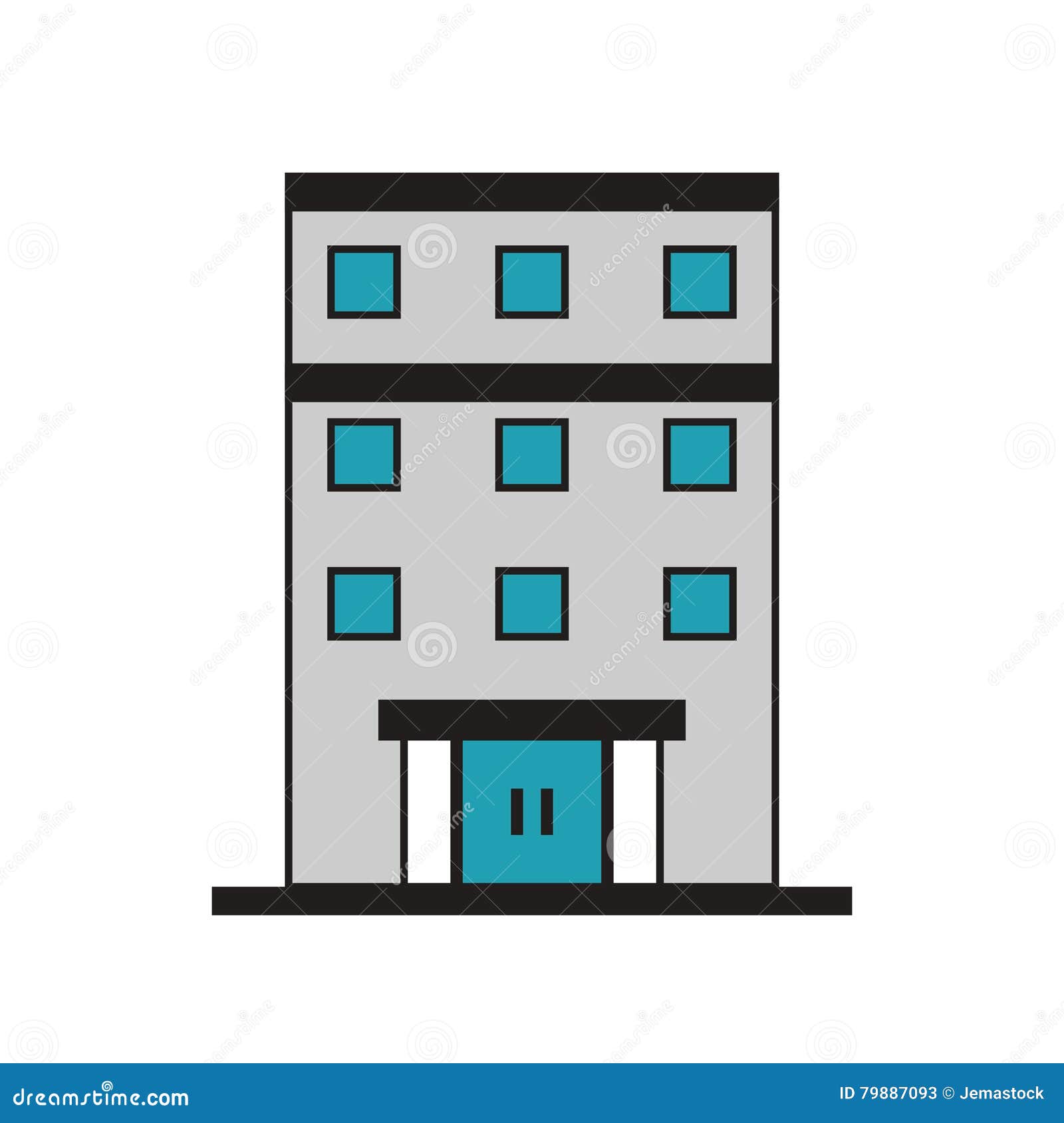 Isolated Building with Windows Design Stock Illustration - Illustration ...