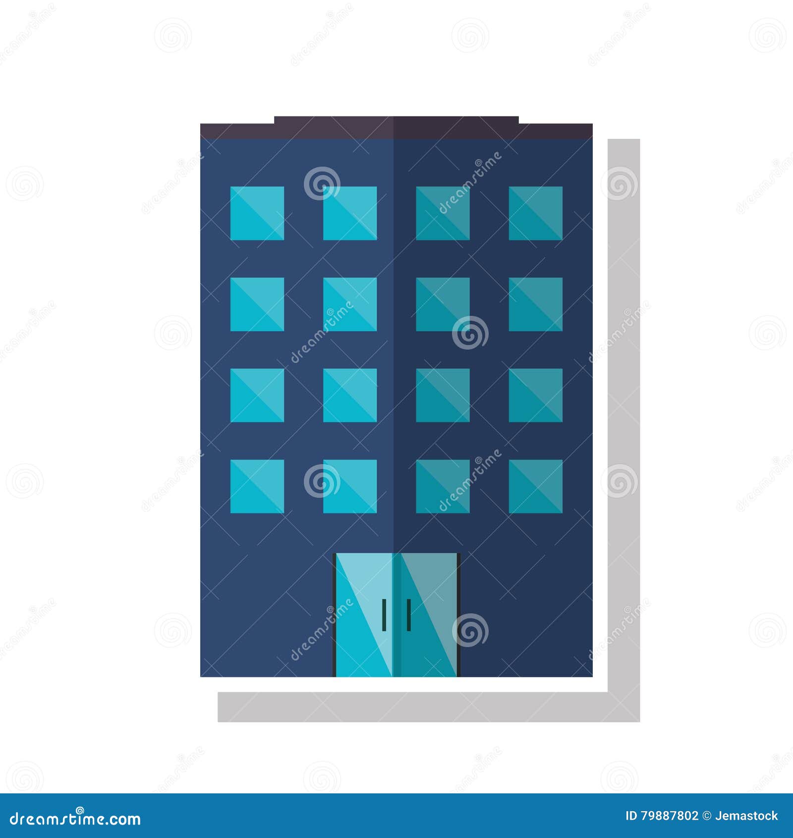 Isolated Building with Windows Design Stock Illustration - Illustration ...