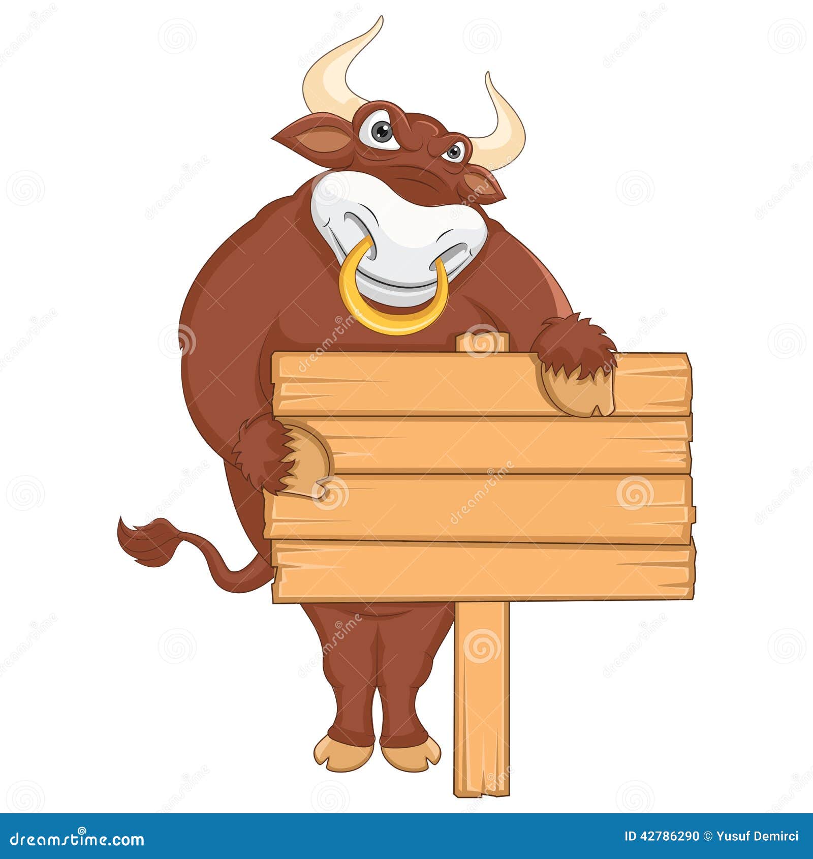 Isolated Bull with Banner Vector Illustration Stock Vector ...