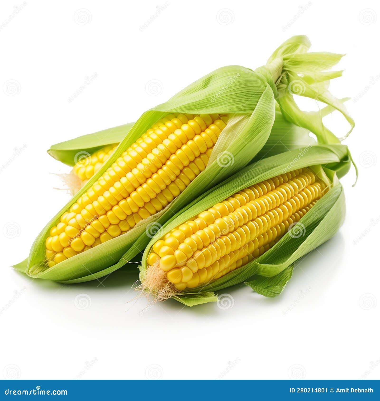 An Isolated Bunch of Corn on a White Background Stock Illustration ...
