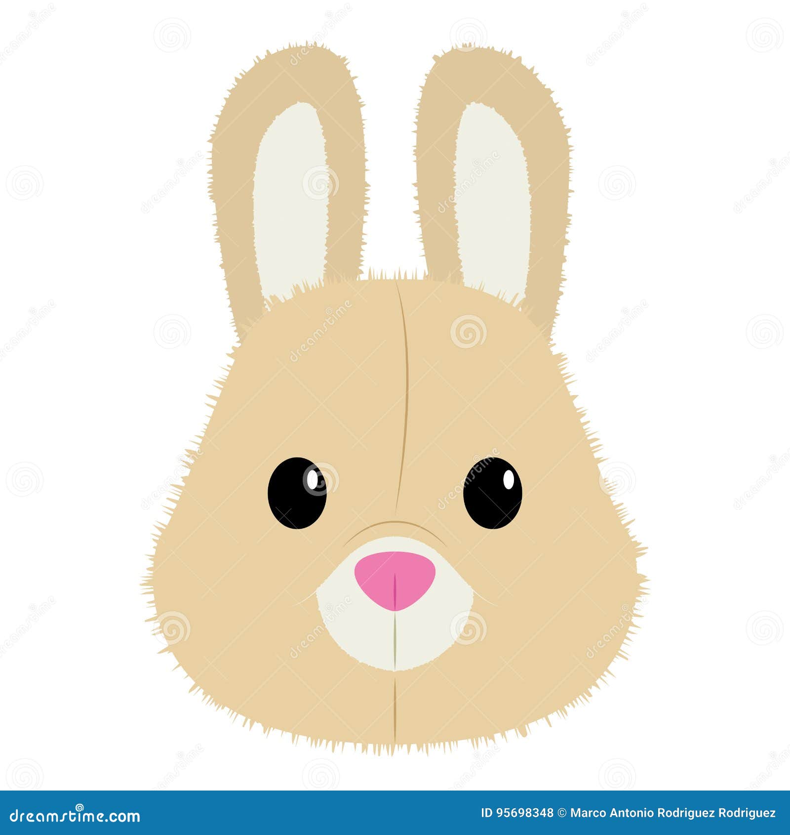 Isolated bunny face stock vector. Illustration of greeting - 95698348