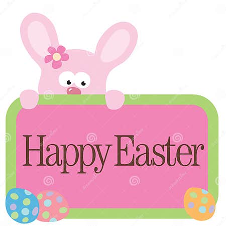 Isolated Bunny Holding Sign Stock Vector - Illustration of editable ...