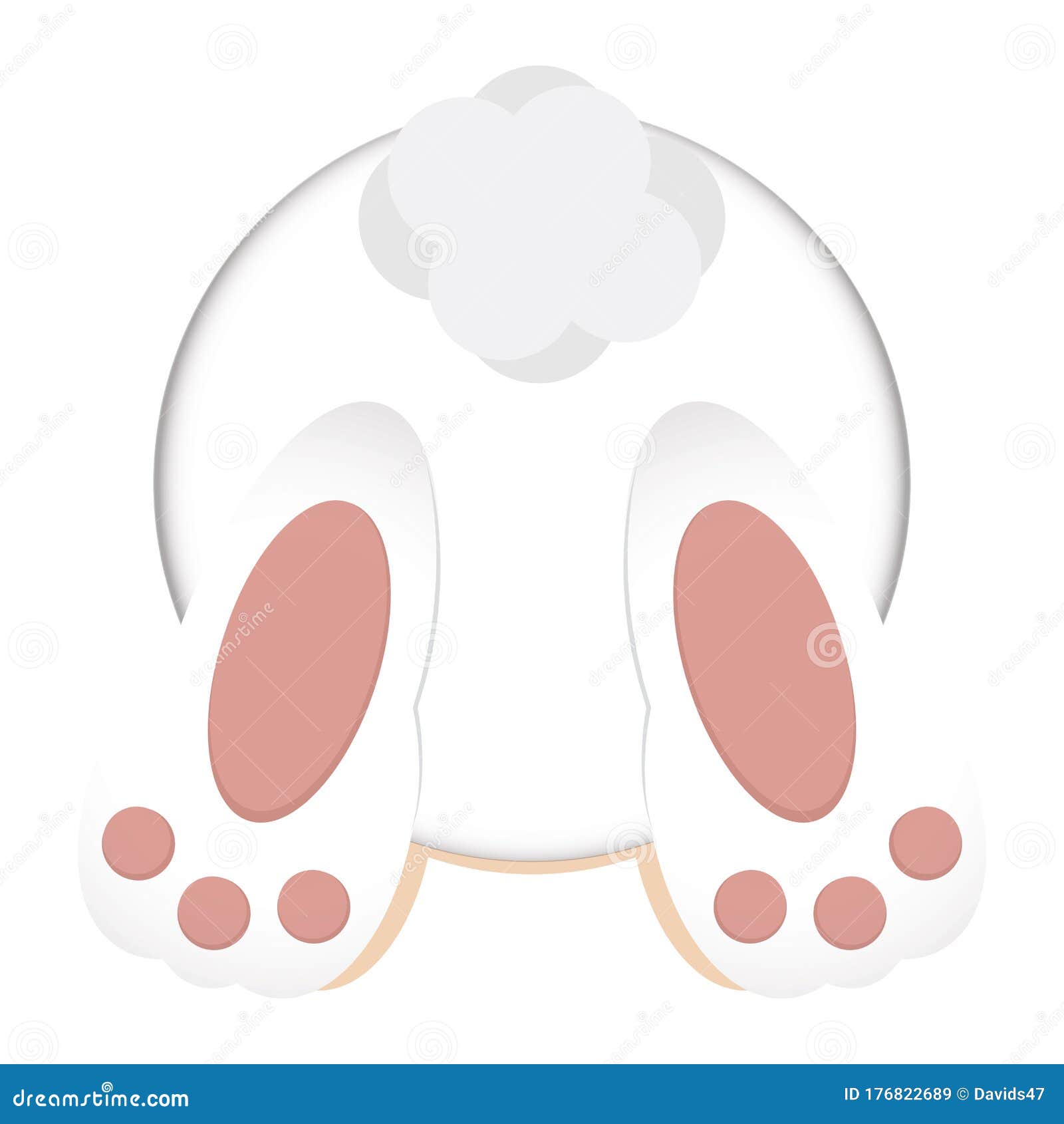 Isolated bunny rear view stock vector. Illustration of easter - 176822689