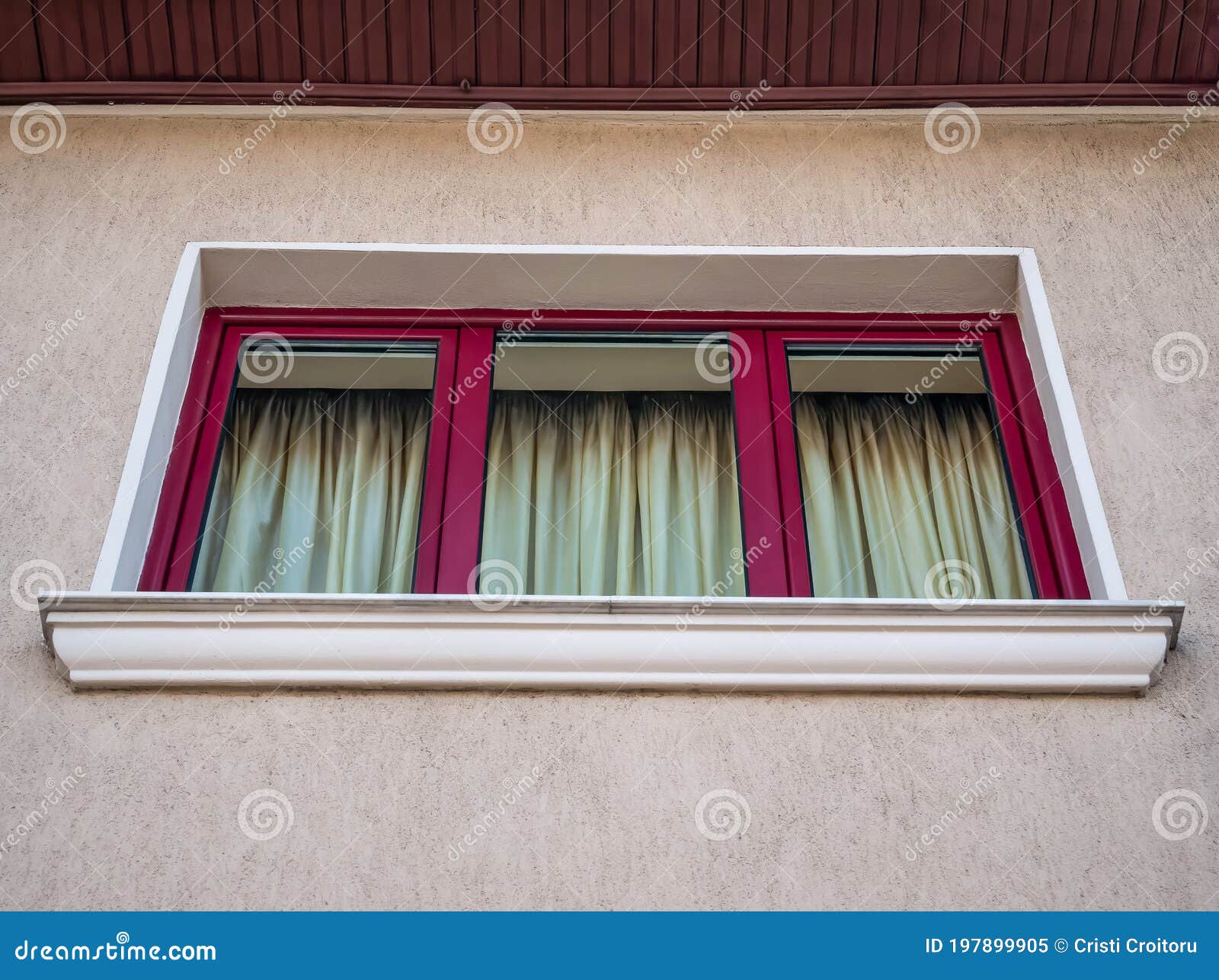 Isolated Burgundy Windows on a Building Stock Image - Image of burgundy ...