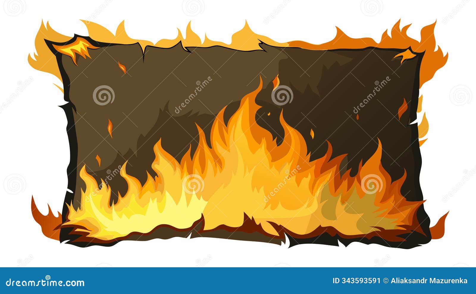 Isolated Burn Paper Page Edge with Fire Vector Effect. Realistic Burnt ...