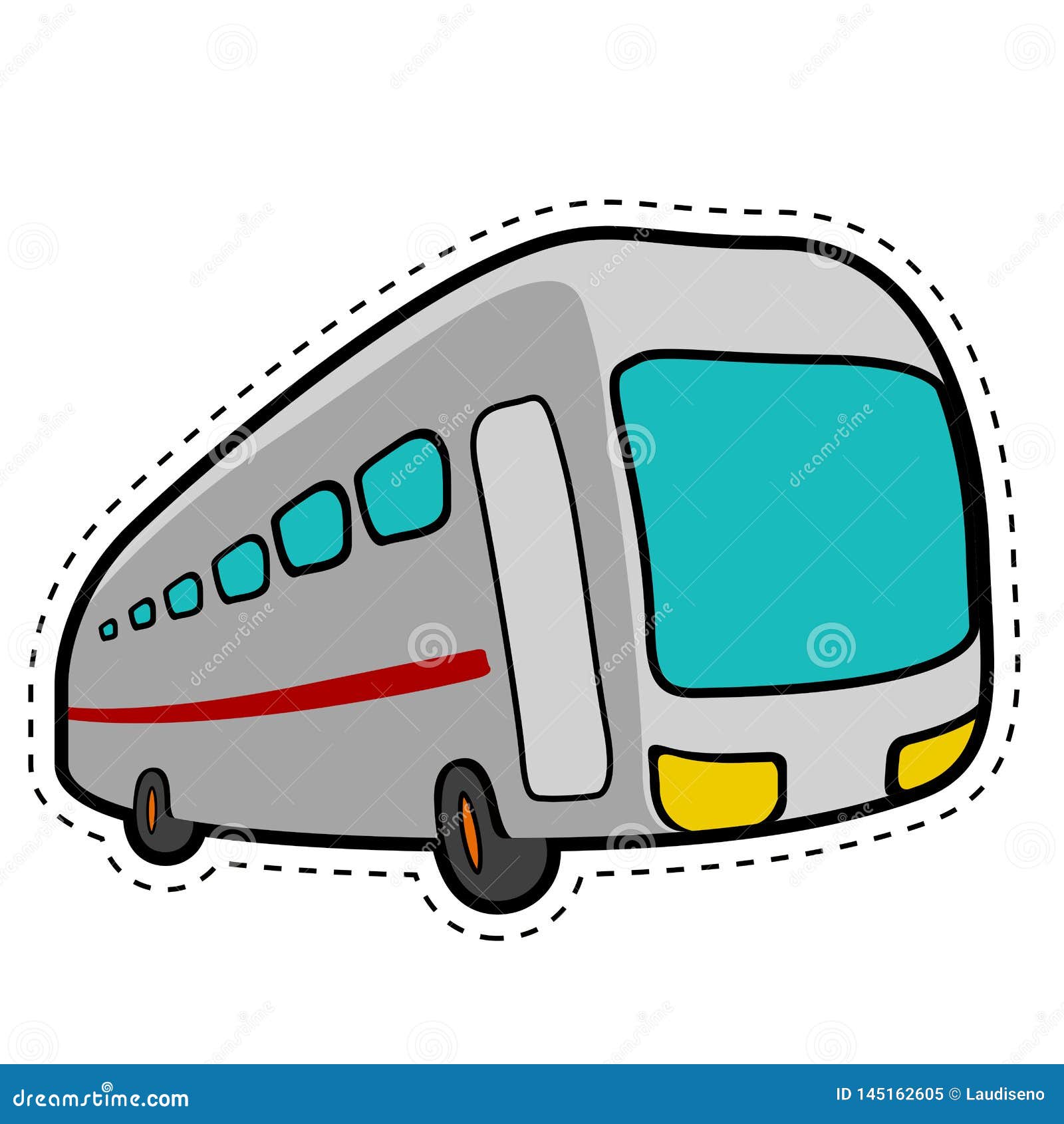 Isolated Bus Dotted Sticker Stock Vector - Illustration of ...