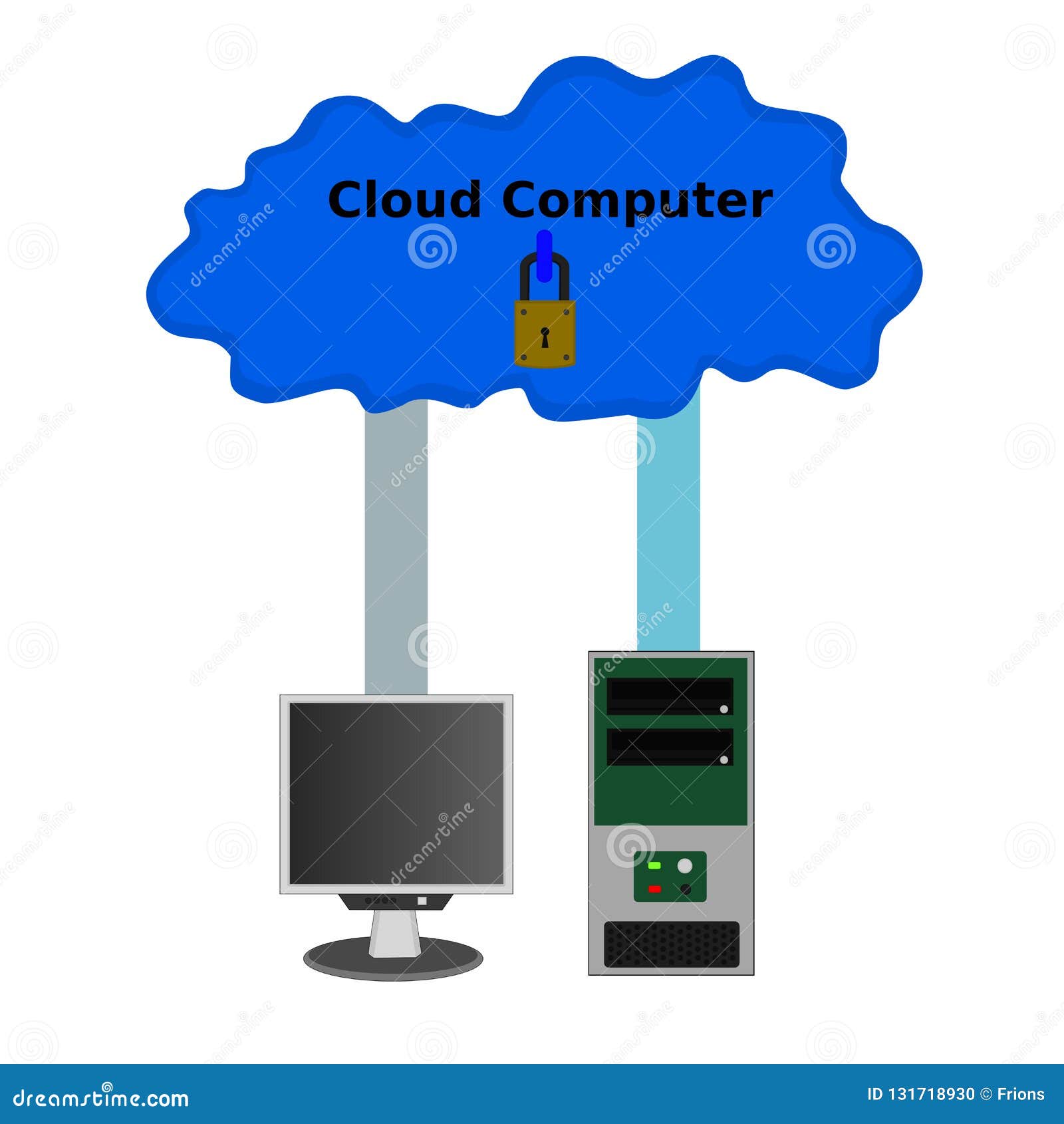 Business Computer Connect Security Cloud Concept Stock Vector ...