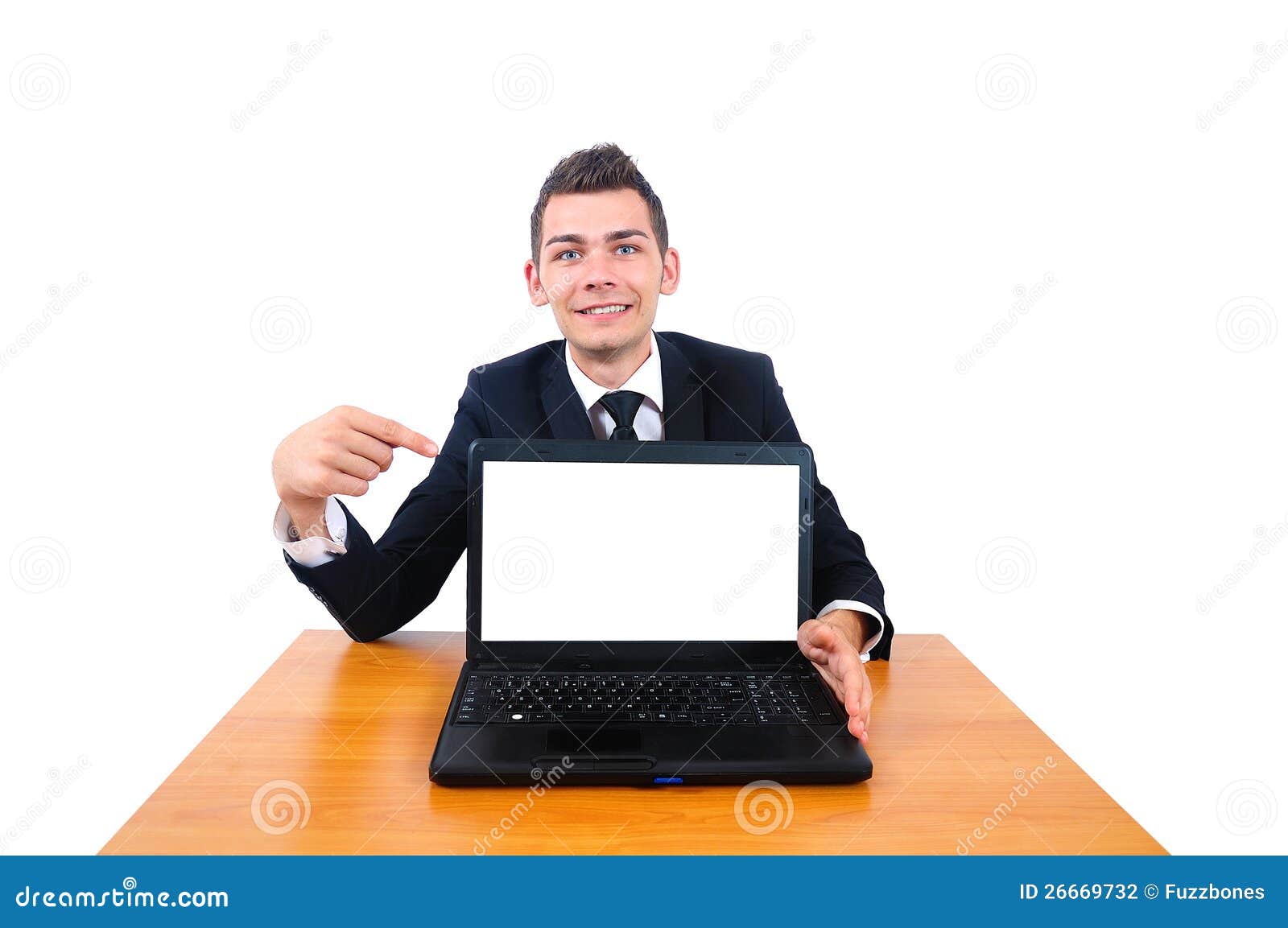 Isolated business man stock photo. Image of portable - 26669732