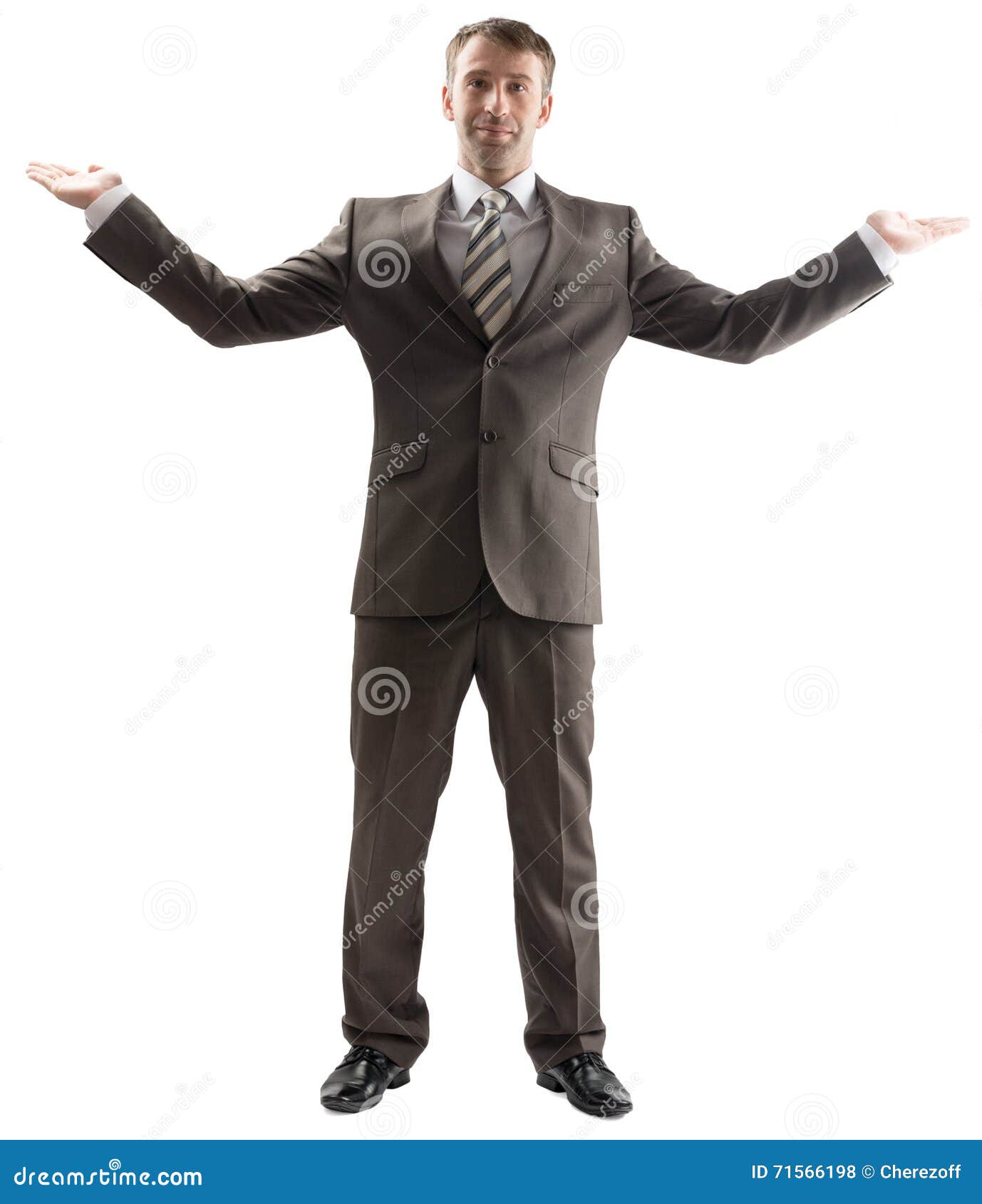 Isolated Business Man with Arms Up Stock Photo - Image of full, student ...
