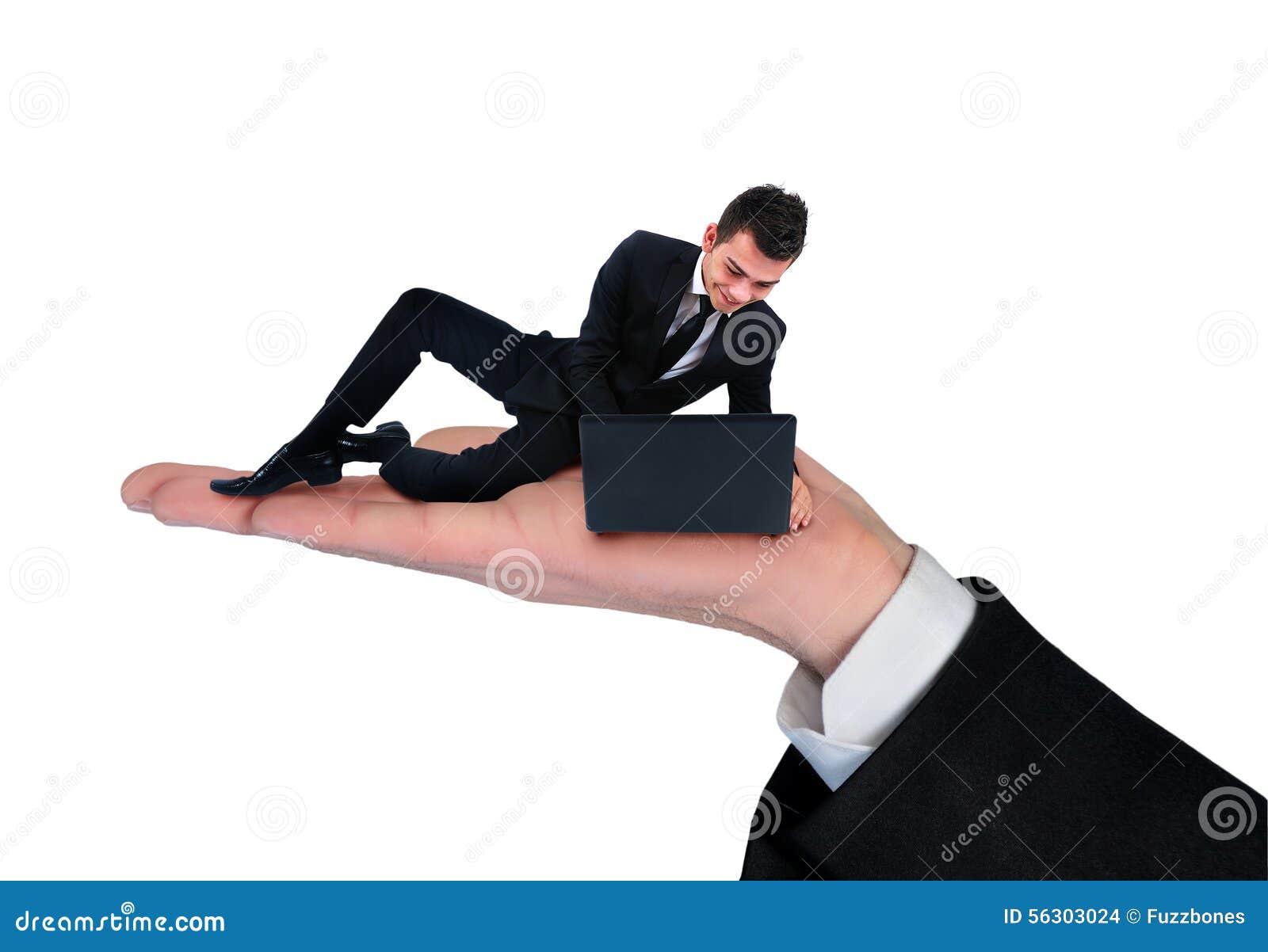 Isolated Business Man Using Computer Stock Photo - Image of employee ...