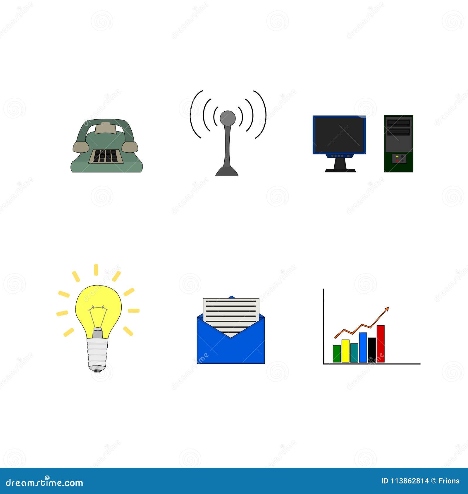 Isolated Business Tools Icon Set Stock Vector - Illustration of mail ...