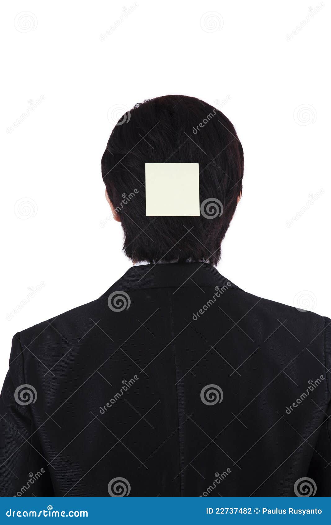 Isolated Businessman with Post it Note Stock Photo - Image of memo ...