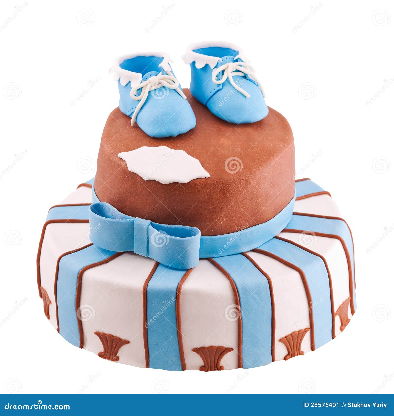 Isolated Cake with Baby Bootee Stock Image - Image of party, lases ...