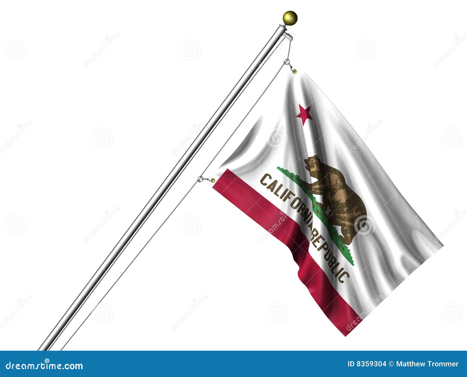 Isolated California Flag stock illustration. Illustration of pole - 8359304