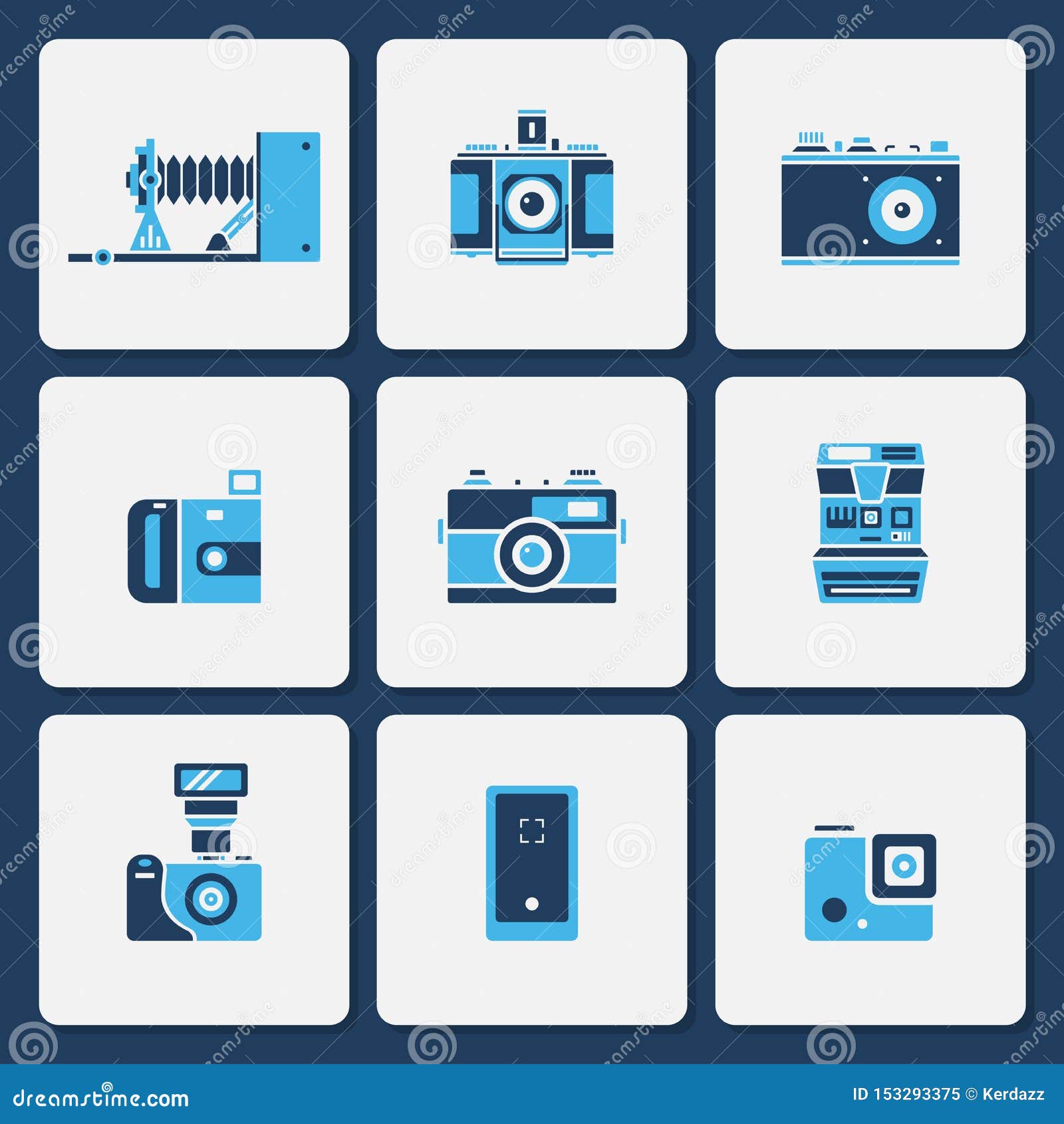Isolated Camera Icons in Two Color Shape Vector Set Stock Vector ...