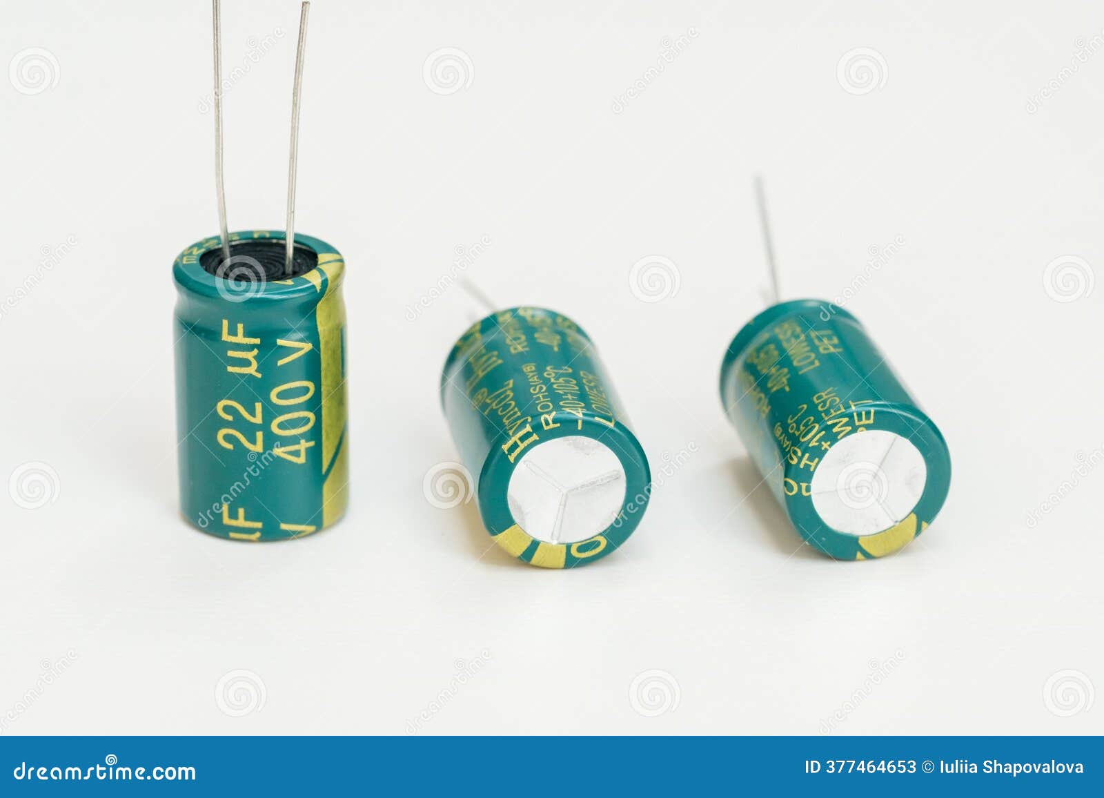 Isolated Capacitor With Two Terminals On The White Background Stock ...