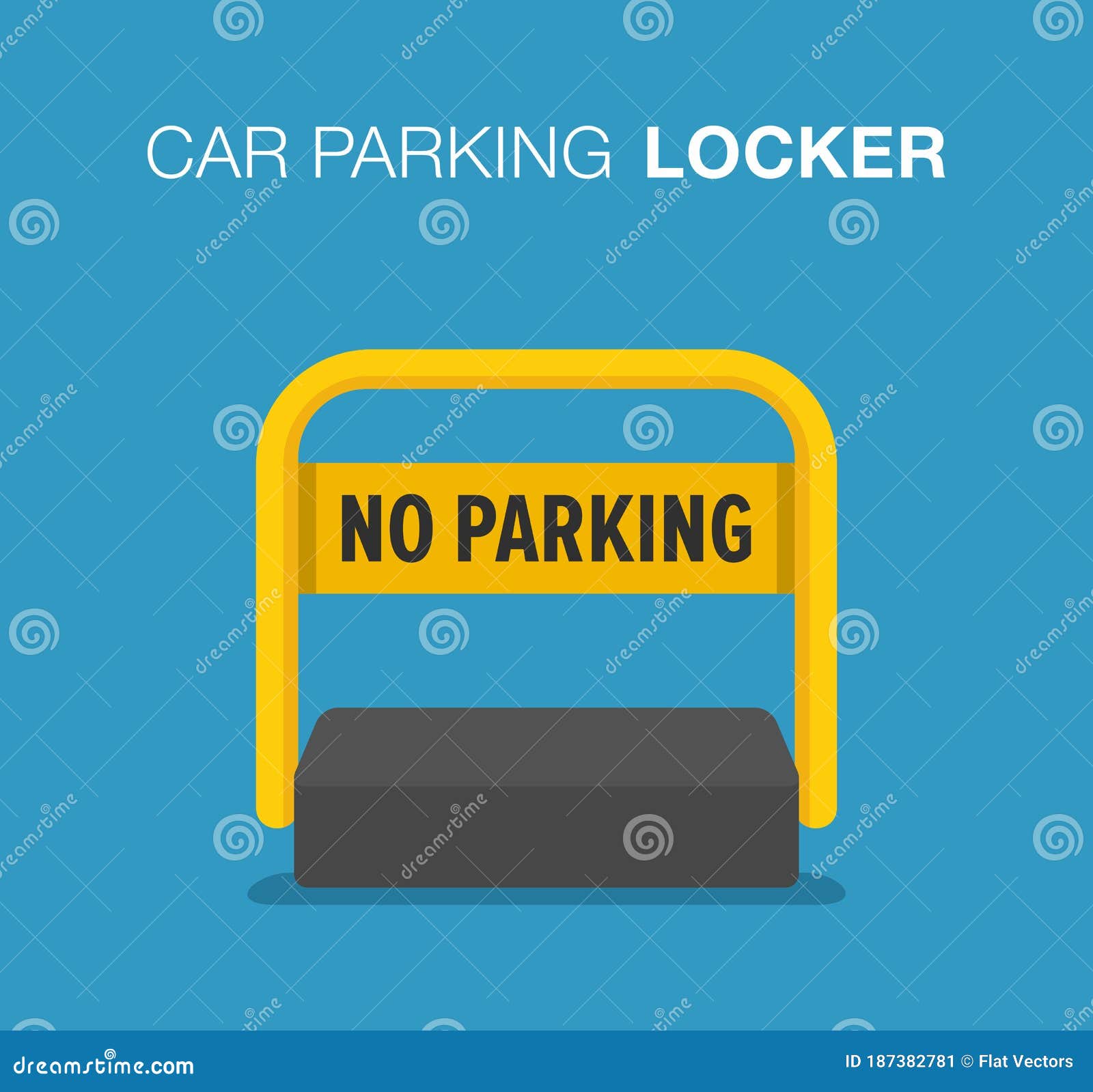 Isolated Car Parking Lot or Space Locker. Flat Vector Illustration ...
