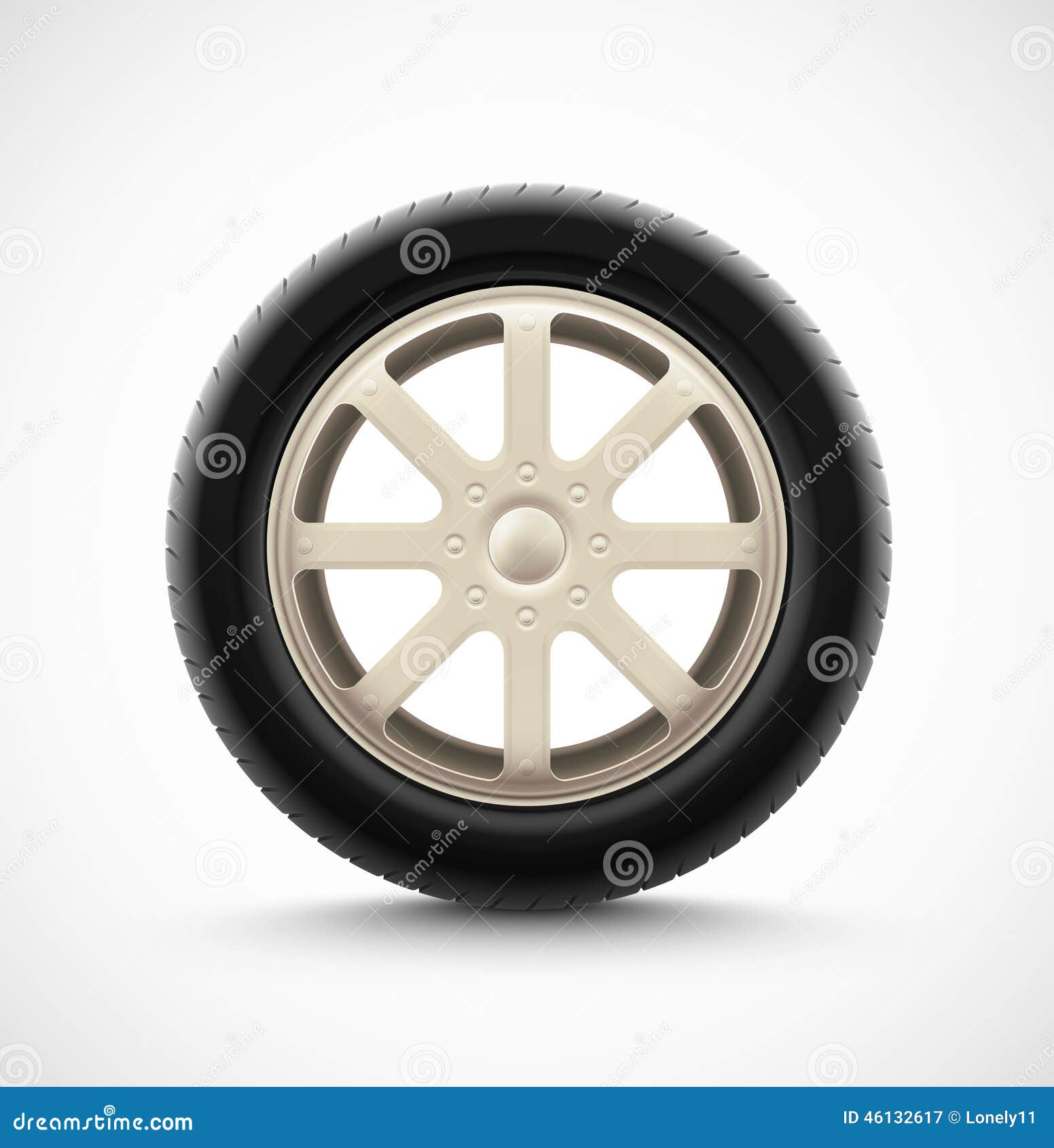 Isolated Car Wheel stock vector. Illustration of circle - 46132617
