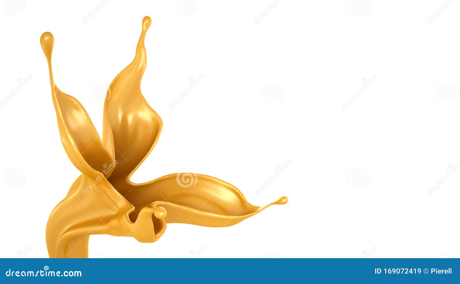 Isolated Caramel Flower Splash. 3d Illustration, 3d Rendering Stock ...