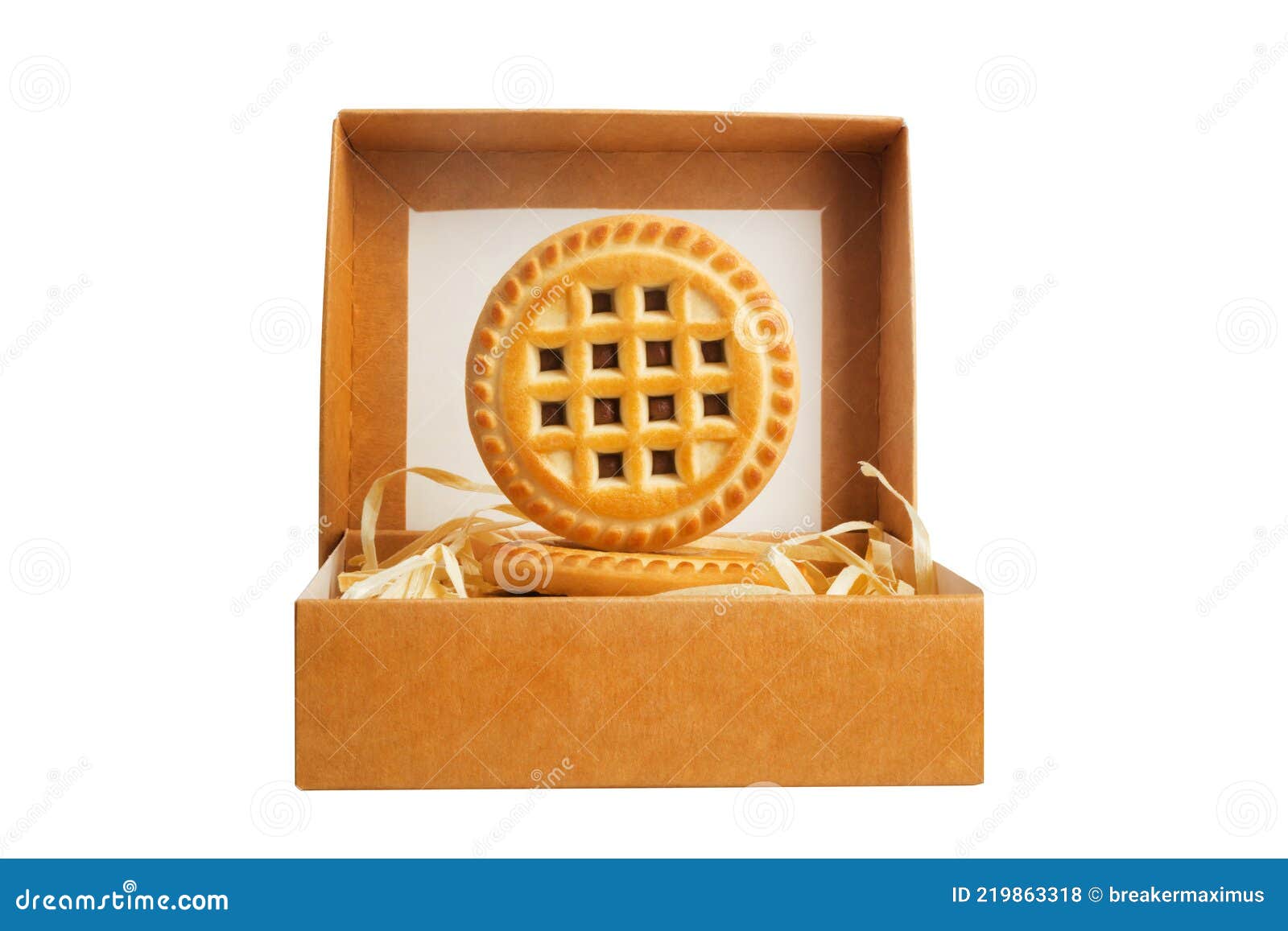 Isolated Cardboard Box with Cookie Stock Photo - Image of composition ...