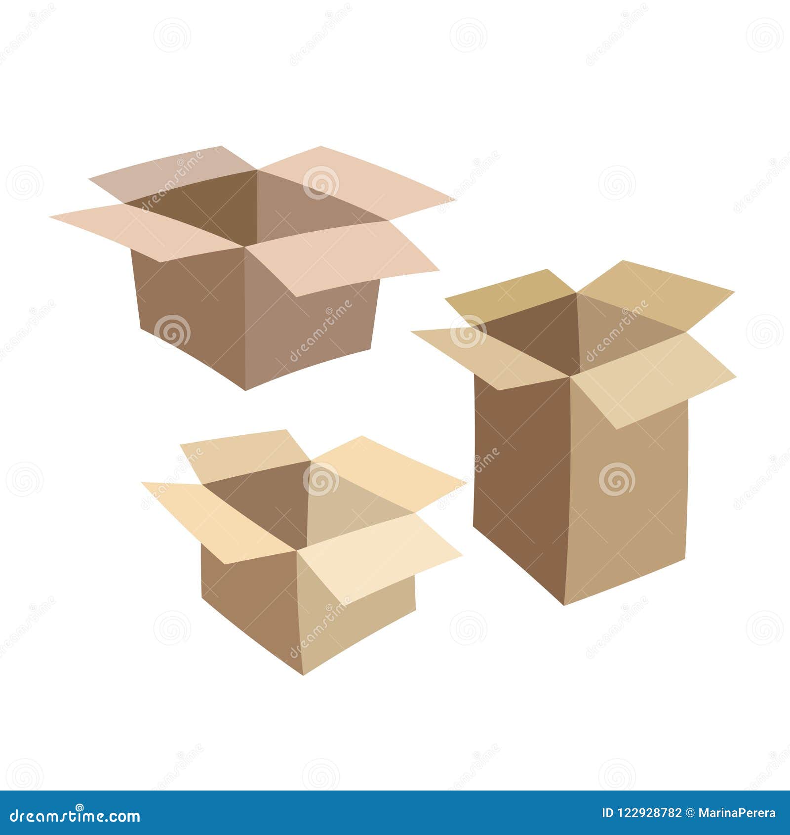 Isolated Cardboard Boxes Vector Drawing Stock Vector - Illustration of ...