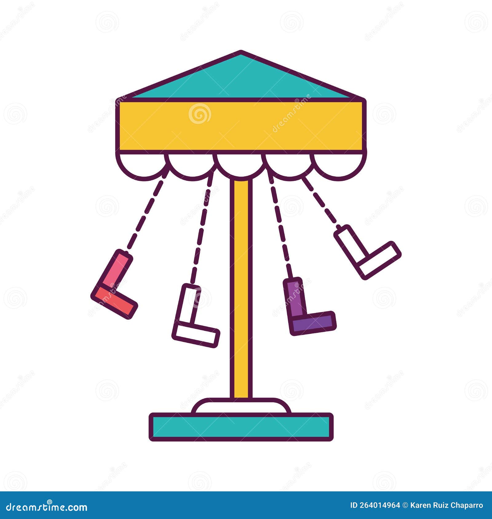 Isolated Carrousel Amusement Park Icon Vector Stock Vector ...