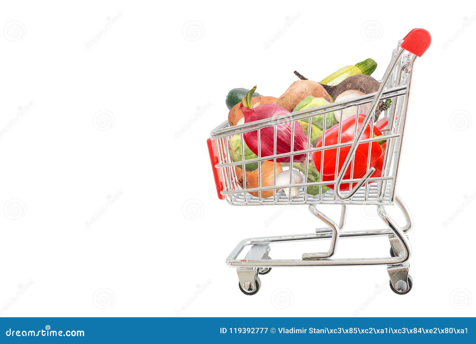 Isolated Cart with Fresh Organic Vegetables Stock Image - Image of ...