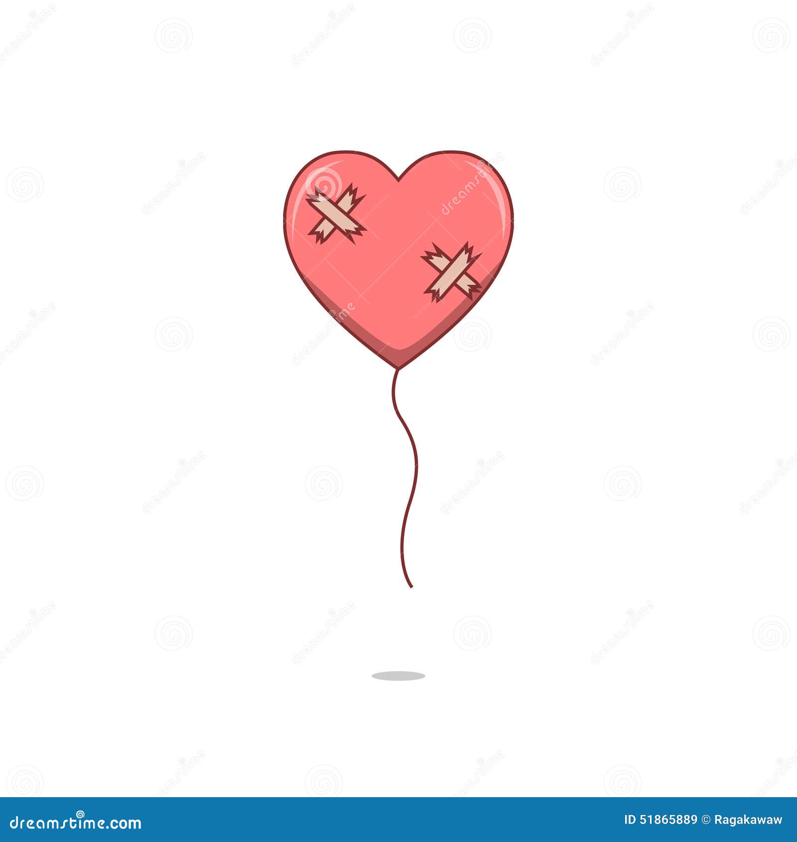 Isolated Cartoon Broken Heart Love Balloon Stock Vector - Illustration ...