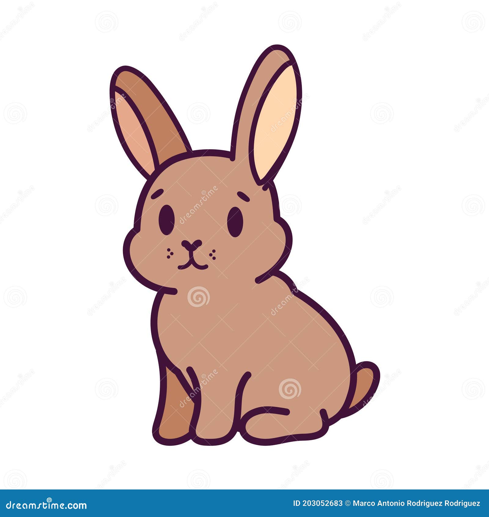 Isolated Cartoon of a Bunny Stock Vector - Illustration of card, funny ...