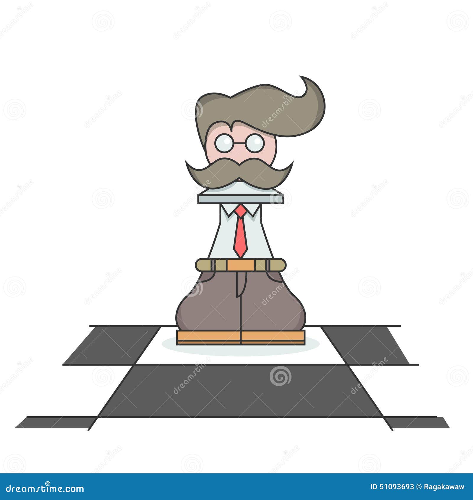 Isolated Cartoon the Busy Executive Chess Pawn Stock Vector ...
