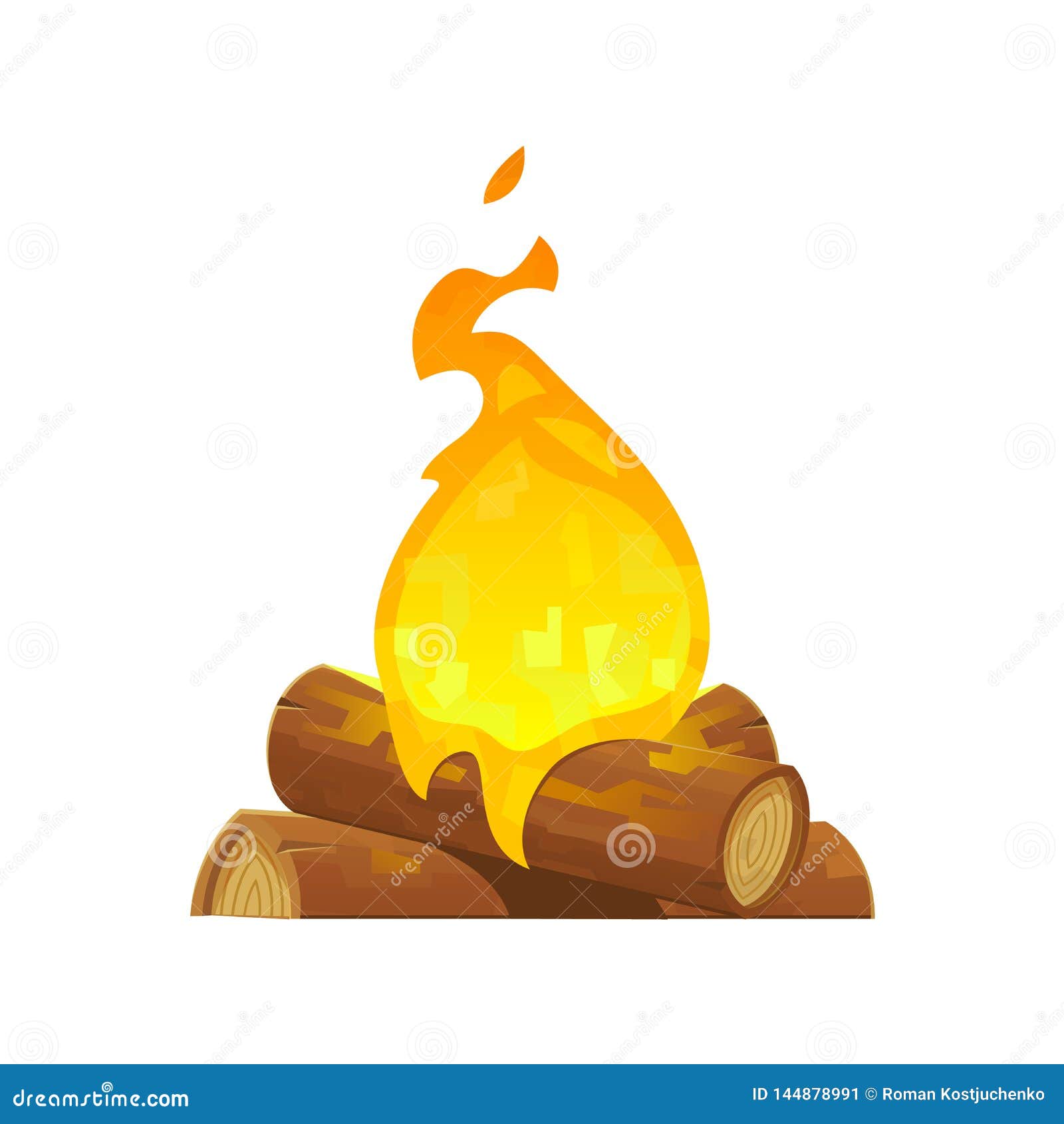 Camp Bonfire Emblem Vector Illustration | CartoonDealer.com #56718570