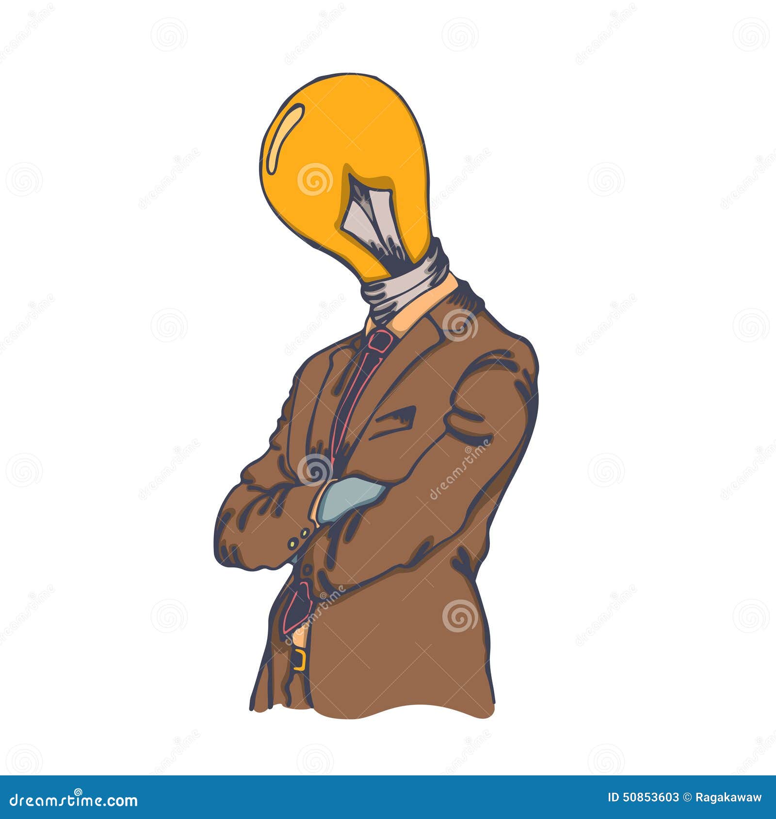 Lightbulb In Head In One Single Line Drawing For Logo, Emblem, Web ...