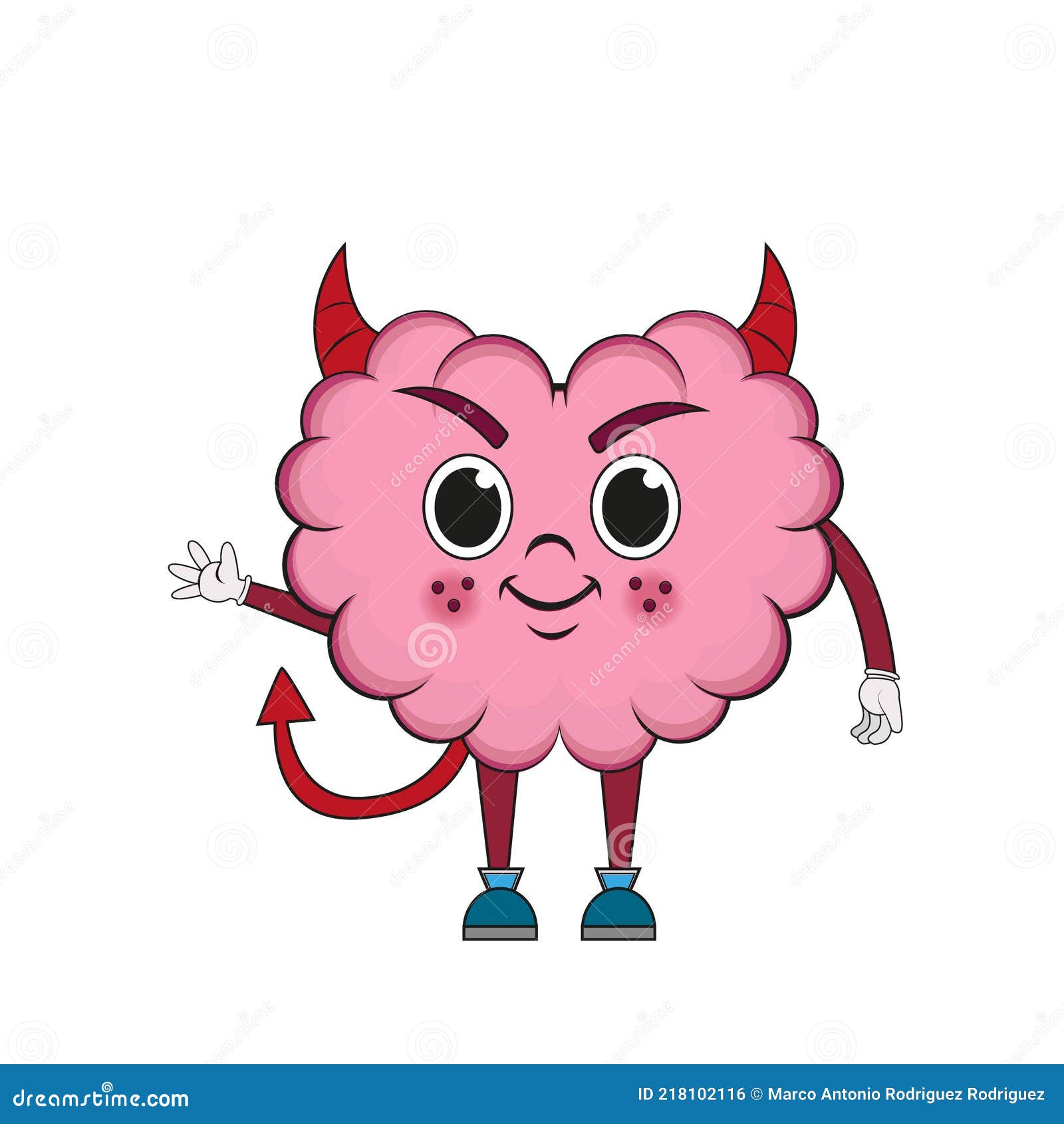 Isolated Cartoon of an Evil Brain Stock Vector - Illustration of evil ...