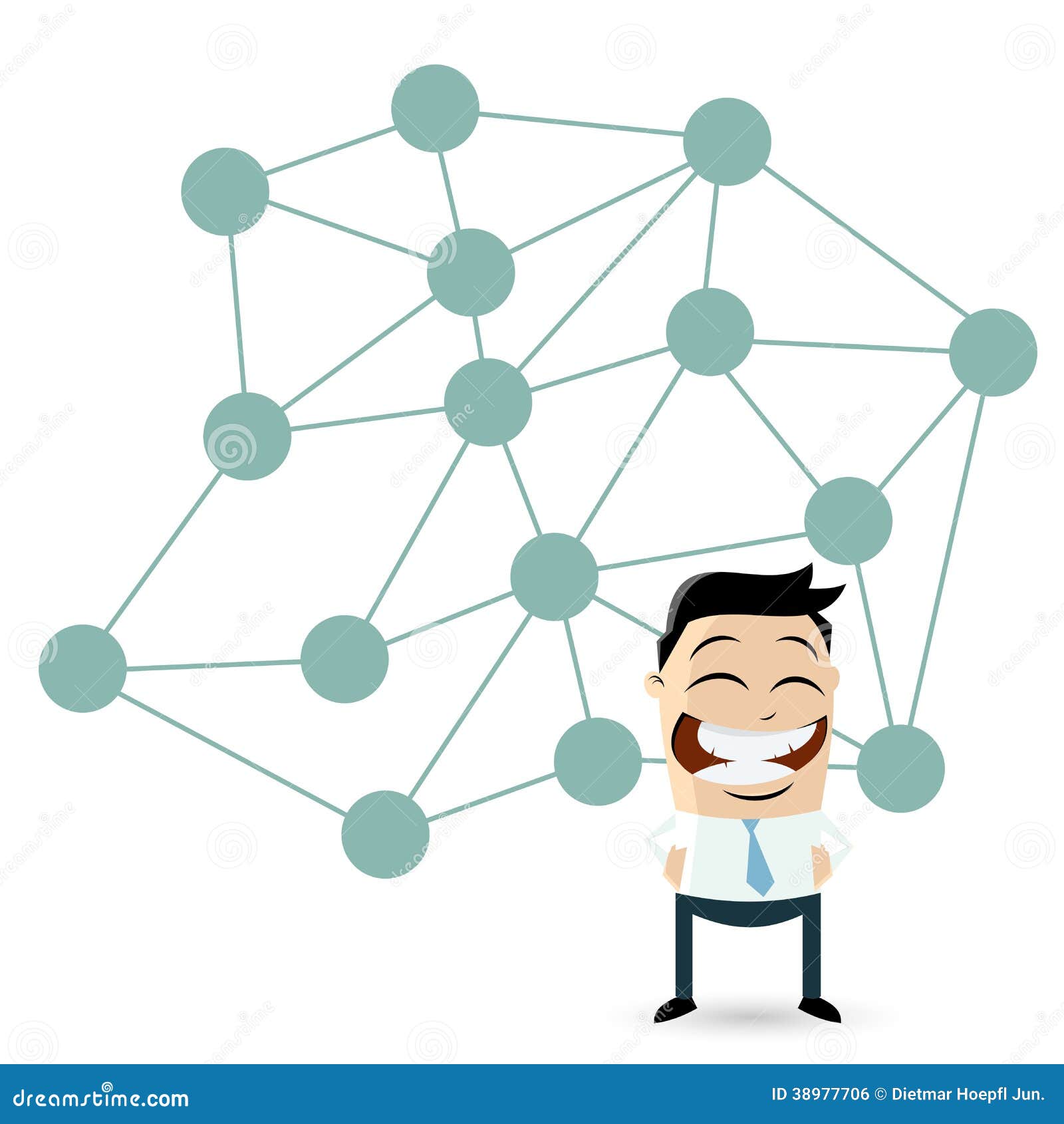 Isolated Cartoon Man in Front of a Big Network Stock Vector ...