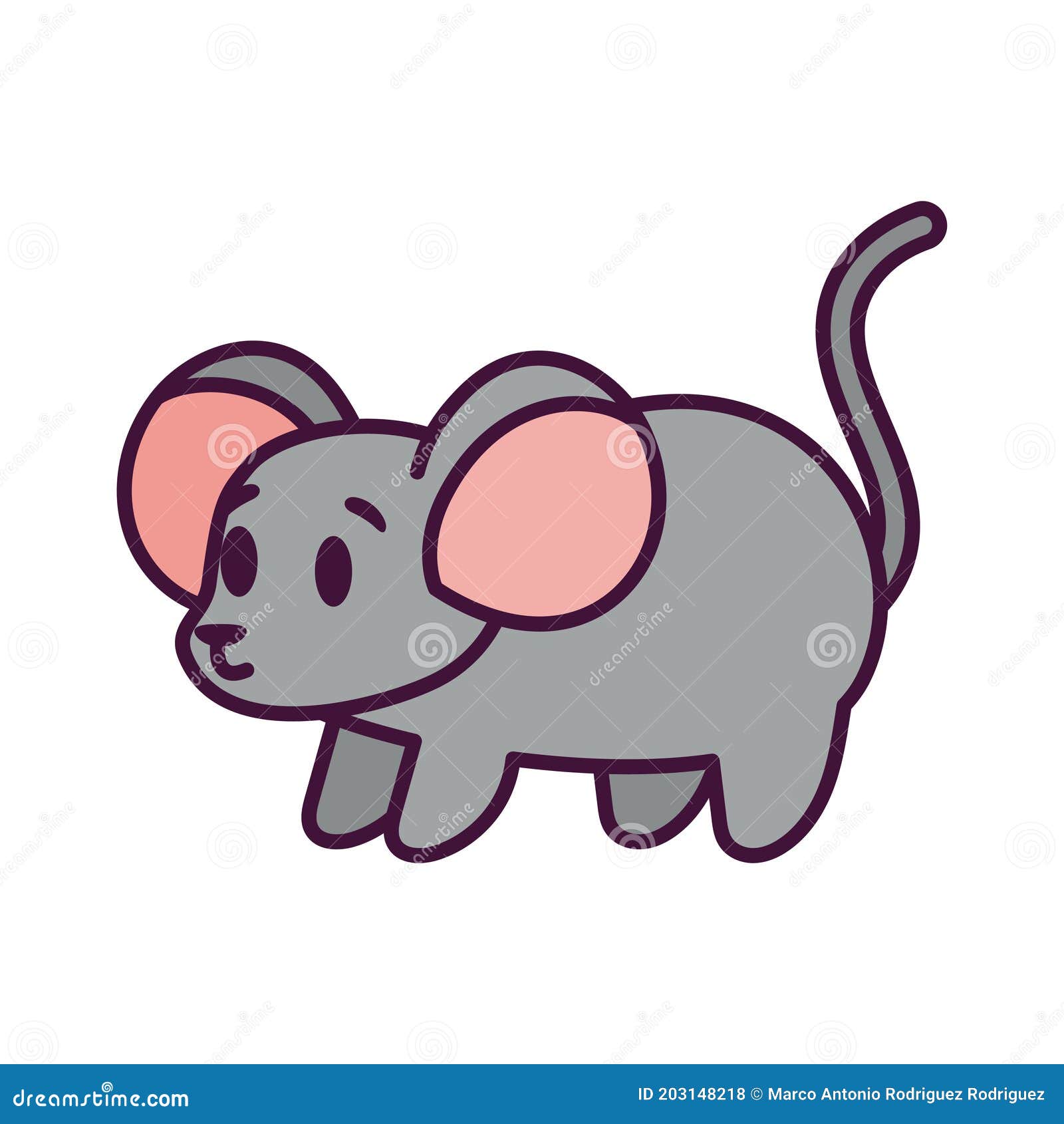 Isolated Cartoon of a Mouse Stock Vector - Illustration of animal ...