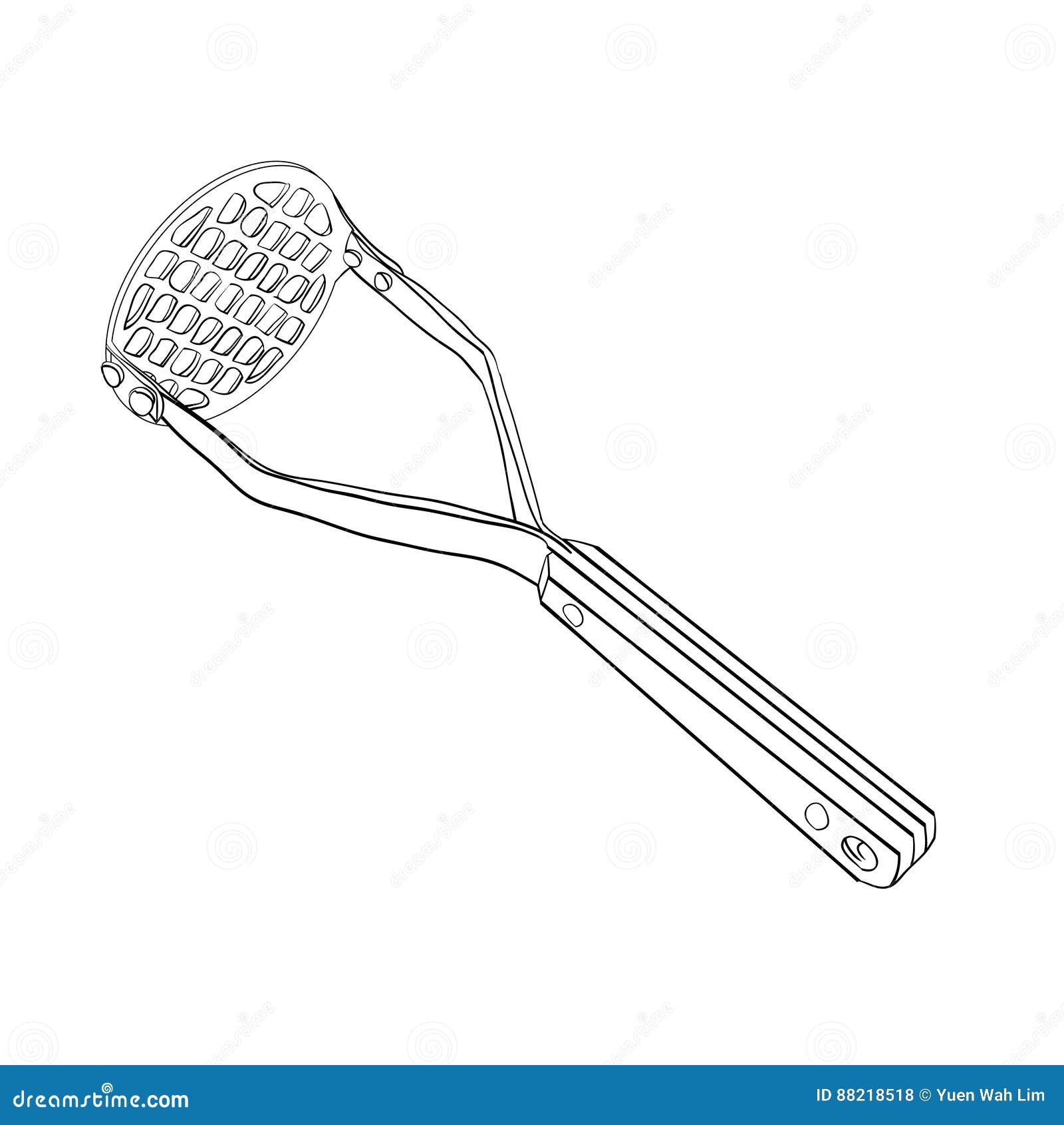 Potato Masher - Vector Linear Illustration For Coloring. Outline ...