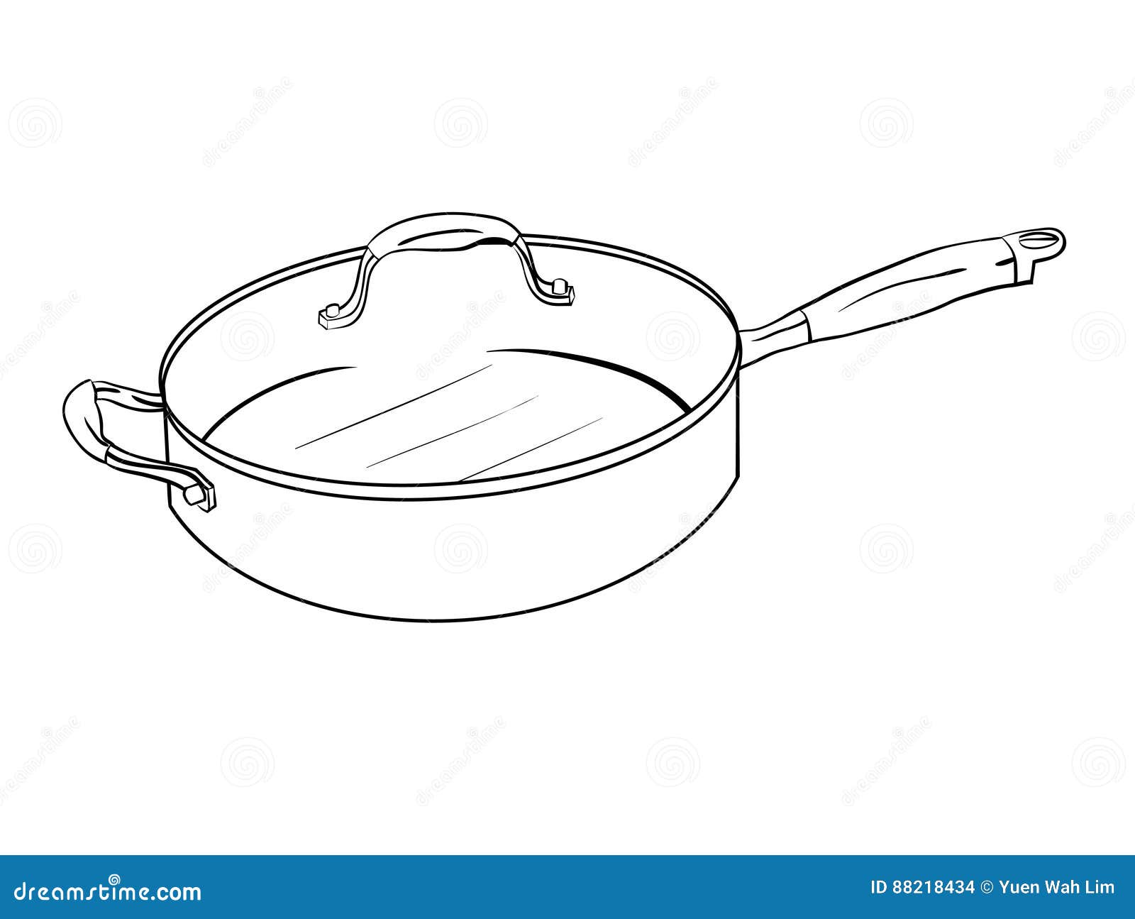 Isolated Cartoon Saute Pan stock vector. Illustration of metal - 88218434