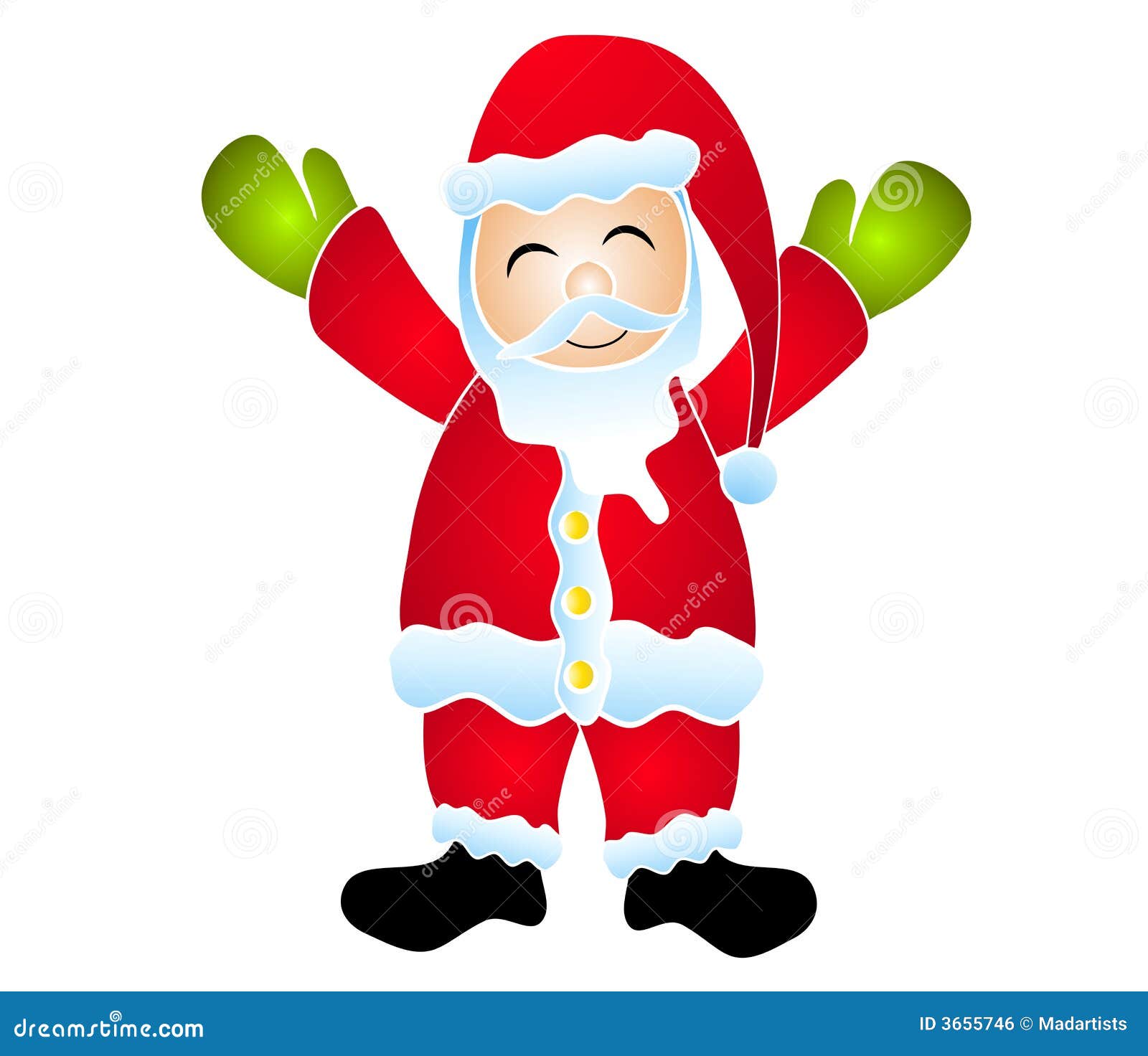 Isolated Cartoon Smiling Santa Clip Art Stock Illustration ...