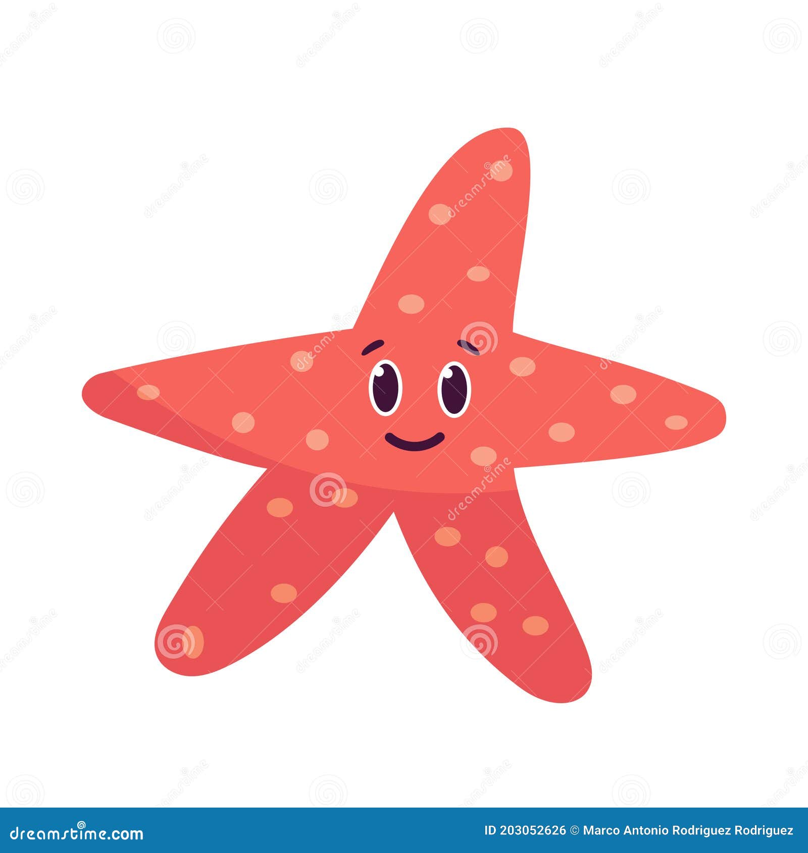 Isolated Cartoon of a Starfish Stock Vector - Illustration of animal ...