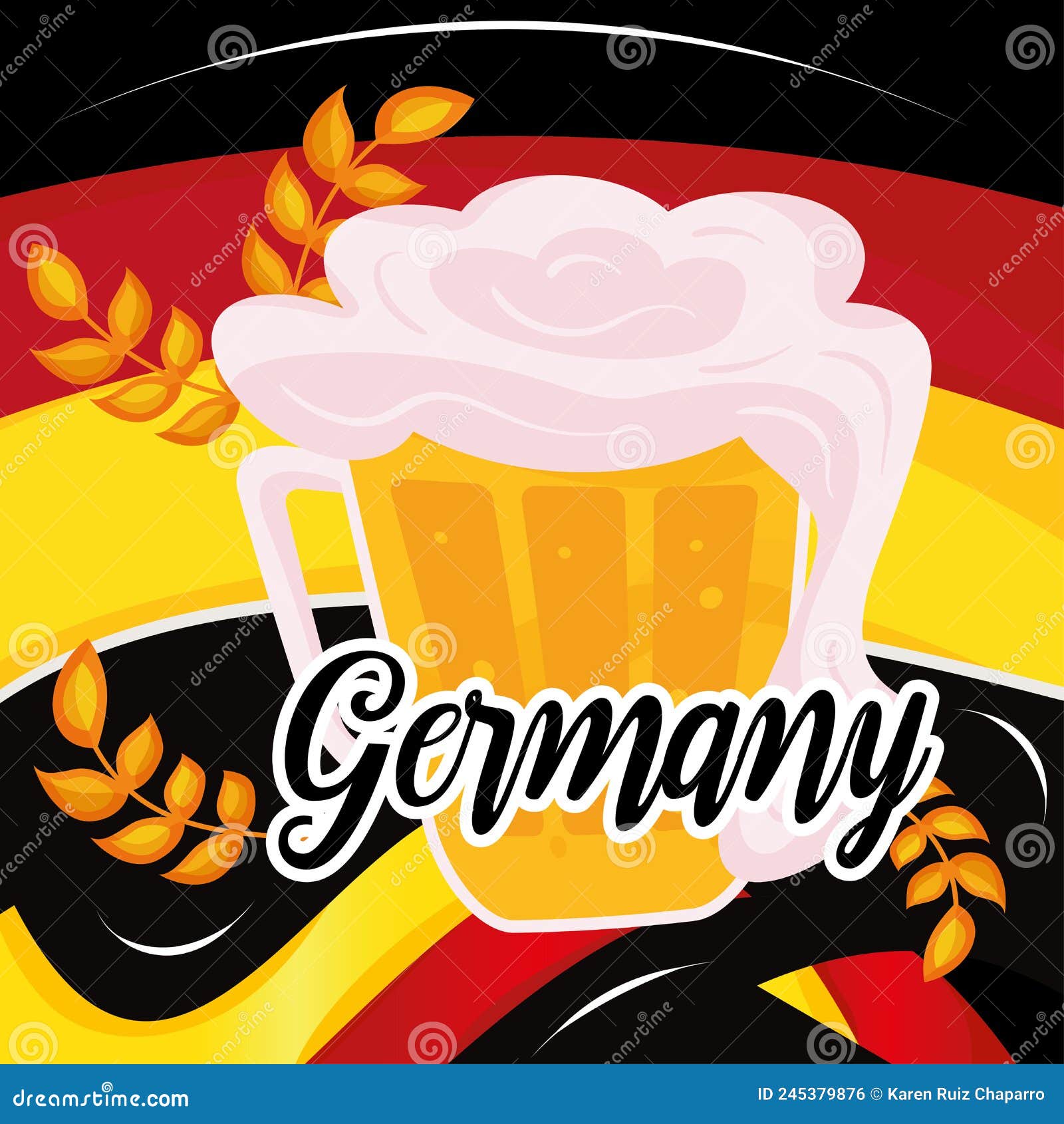 Isolated Cartoonish Bear with Foam Germany Concept Vector Stock Vector ...