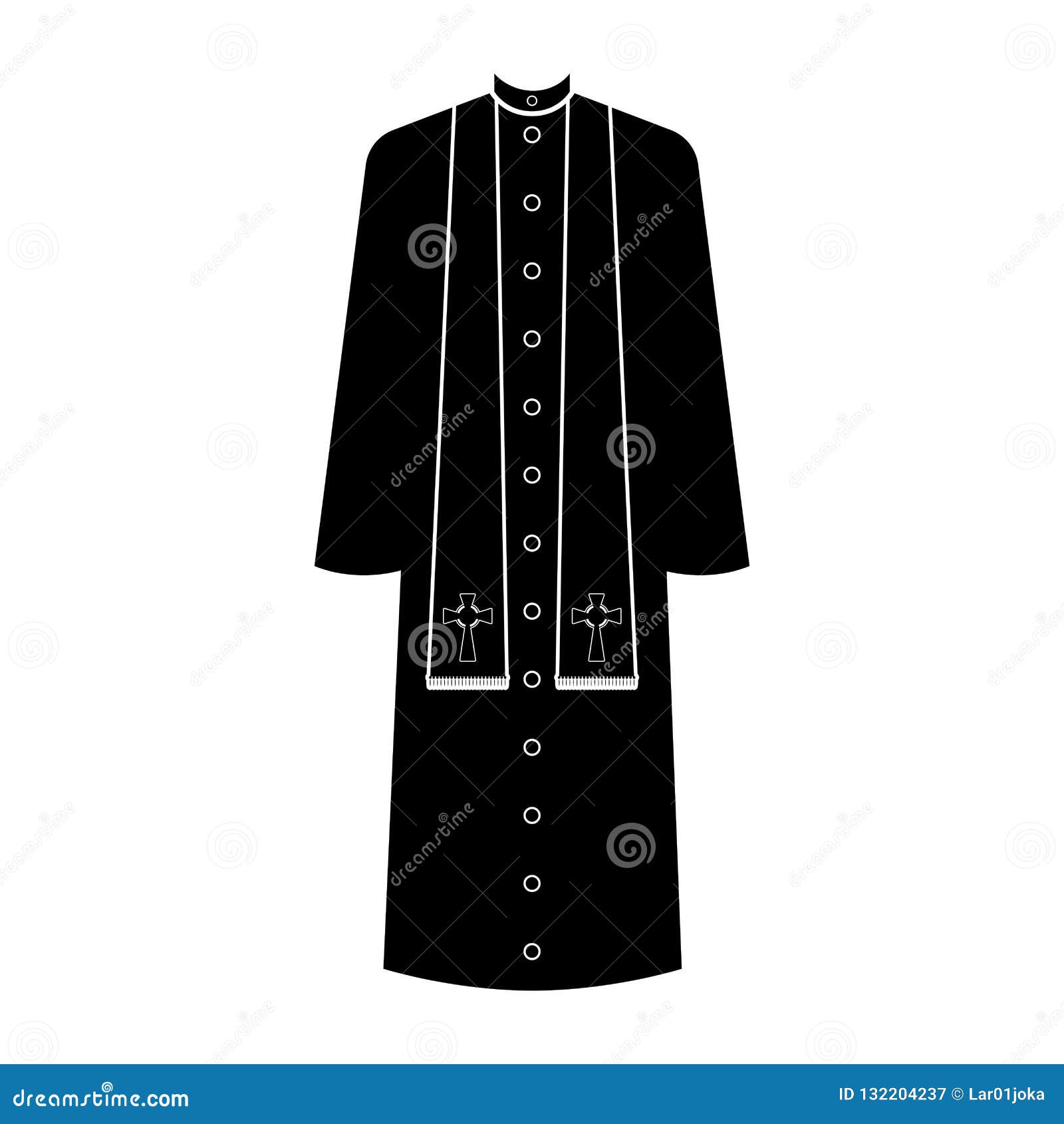 Isolated Cassock Silhouette Stock Vector - Illustration of cross, black ... Isolated Cassock Silhouette Stock Vector - Illustration of cross, black ...