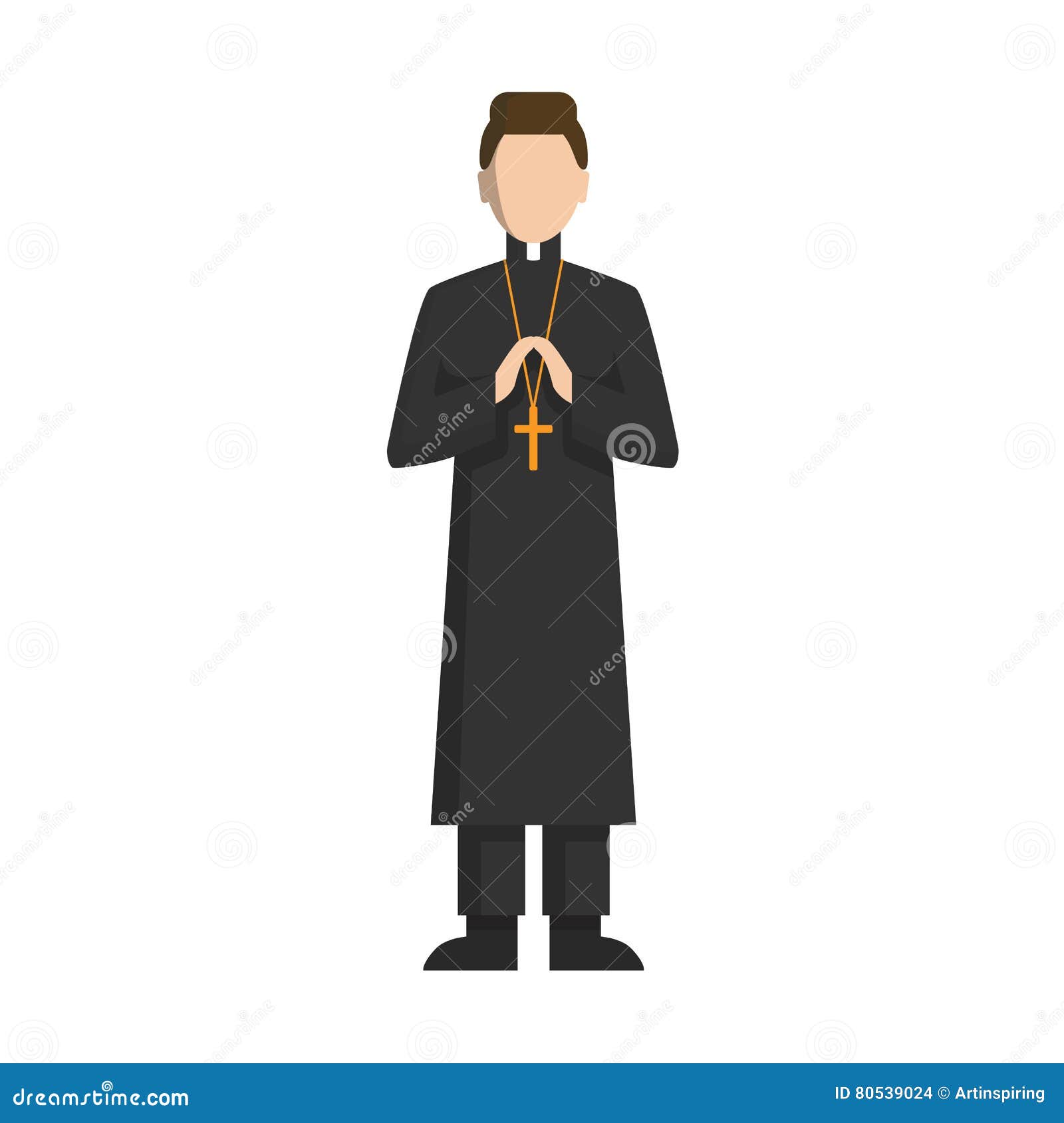 Isolated catholic priest. stock vector. Illustration of background ...